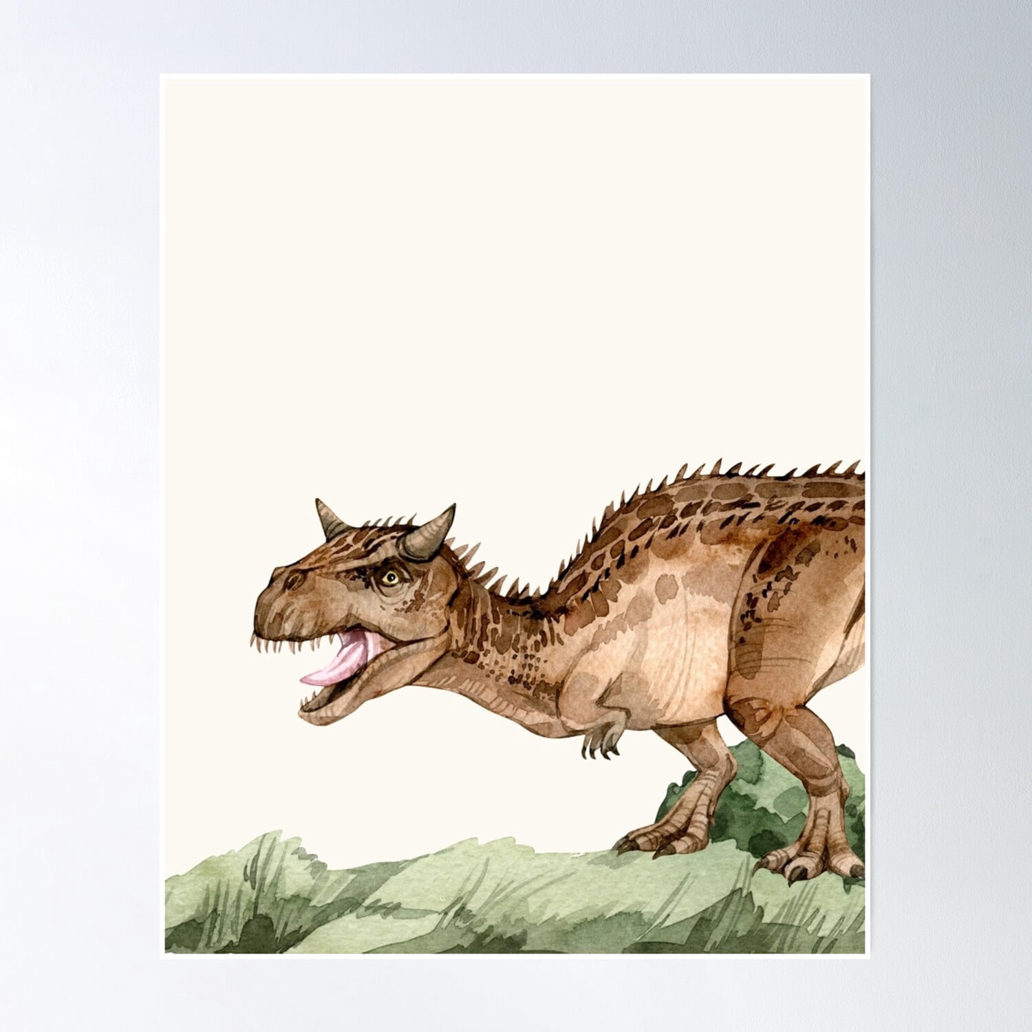 Carnotaurus Dinosaur Wall Art, Watercolor Carnotaurus Print For Kids ...