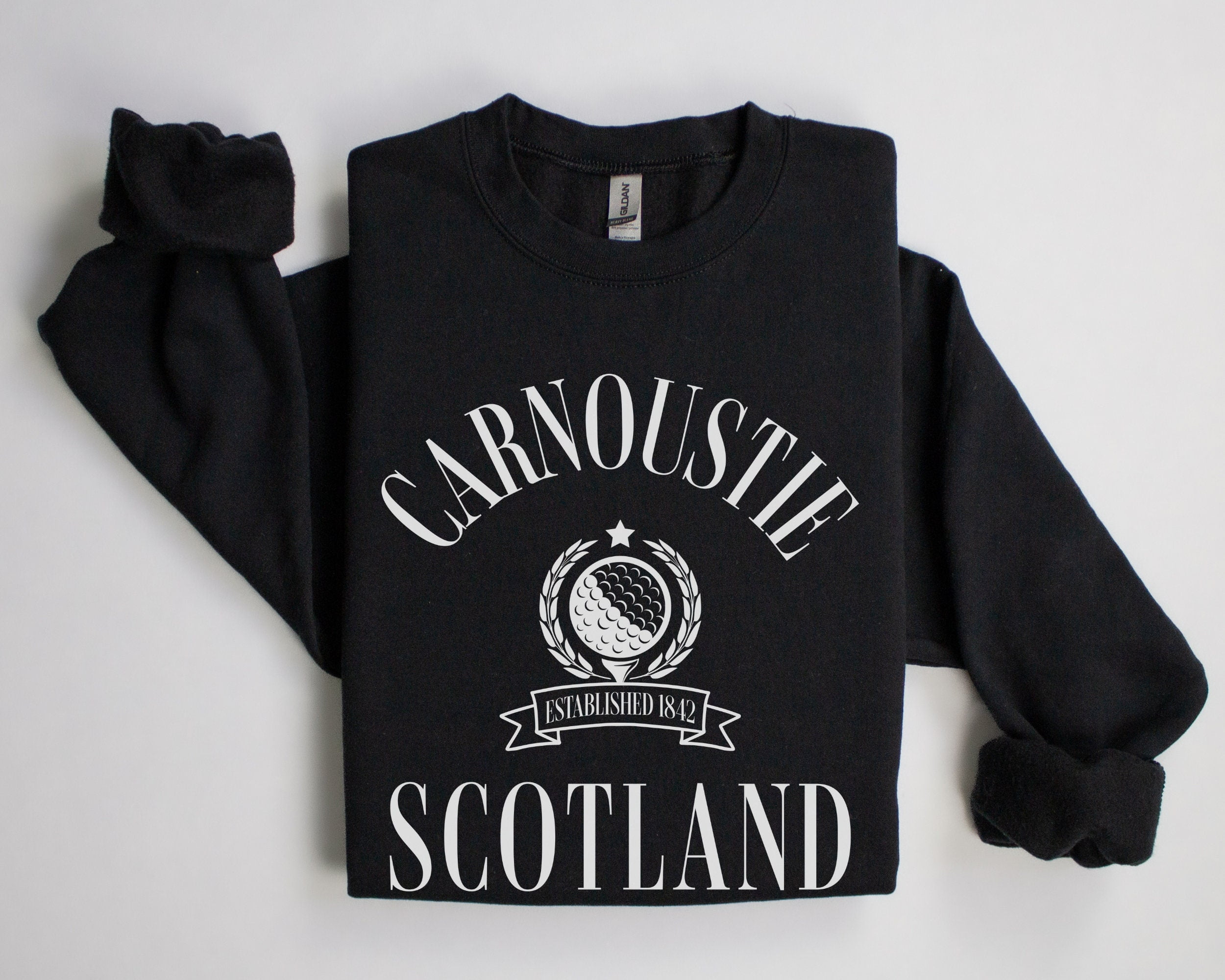 Carnoustie, Scotland Crewneck T-Shirt Style Golf Pullover Country Club ...