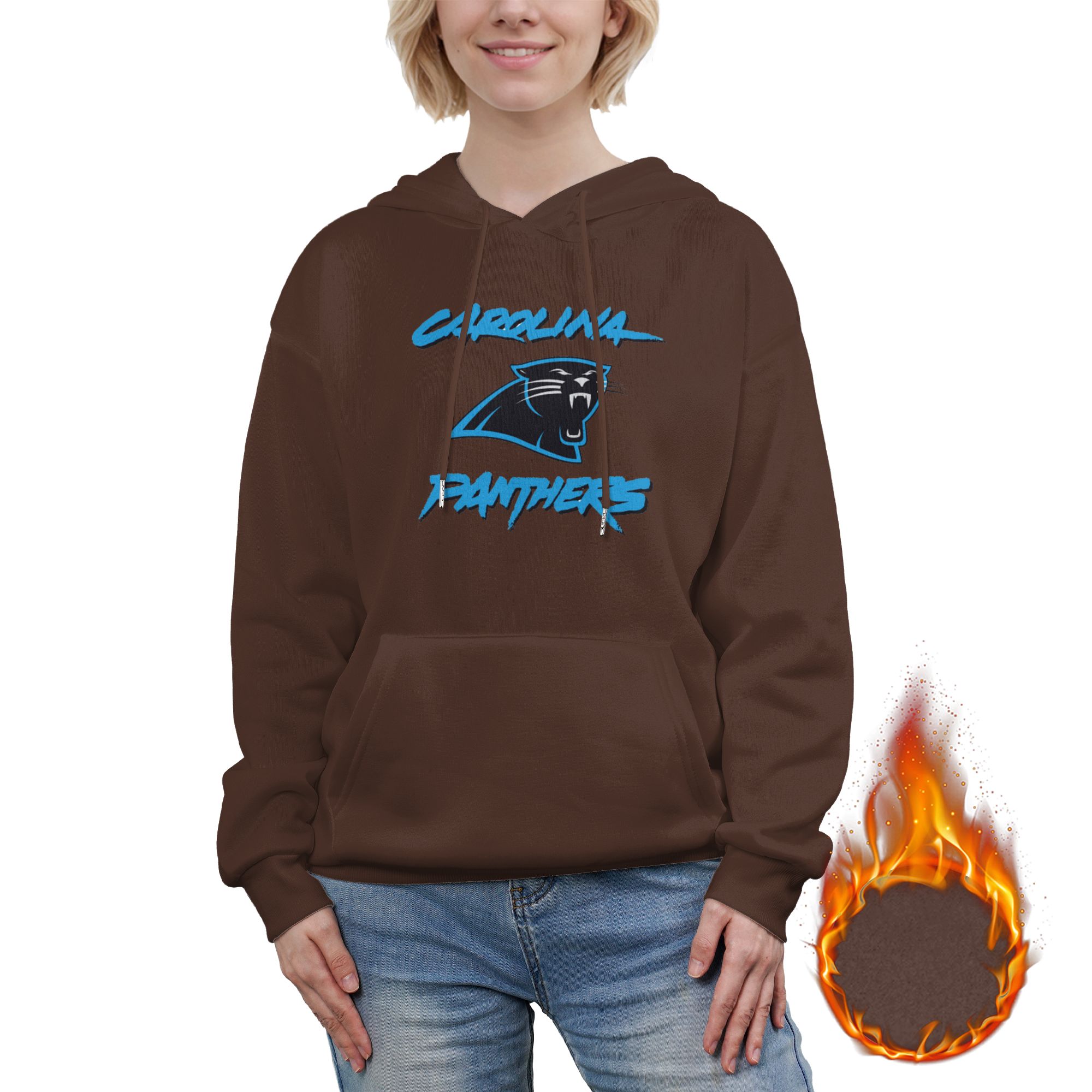 Caro-lina_Panthers Fashion Women'S Fleece Hoodie Coffee Small - Walmart.com