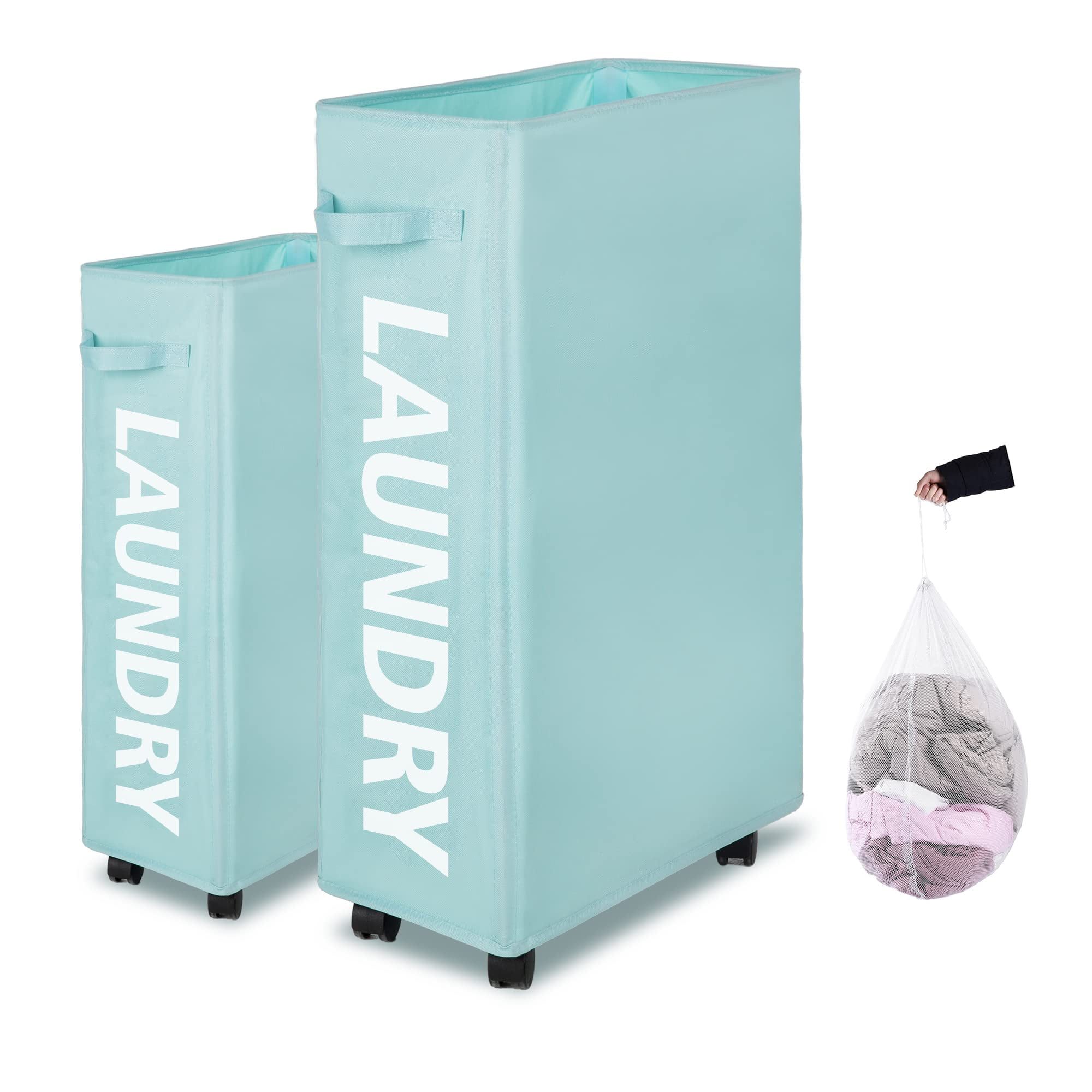 Caroeas 27.5'' Slim Plus Rolling Cloth Sorter Laundry Basket with ...