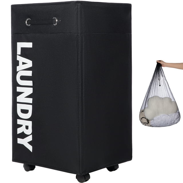 Caroeas 30'' Pro+ Large Rolling Laundry Basket, Collapsible Hamper on ...