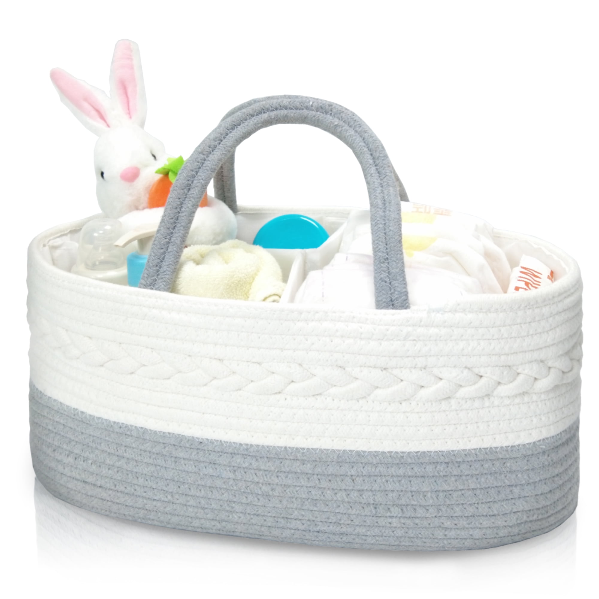 Caroeas Baby Diaper Caddy Organizer, XX-Large Cotton Rope Basket ...