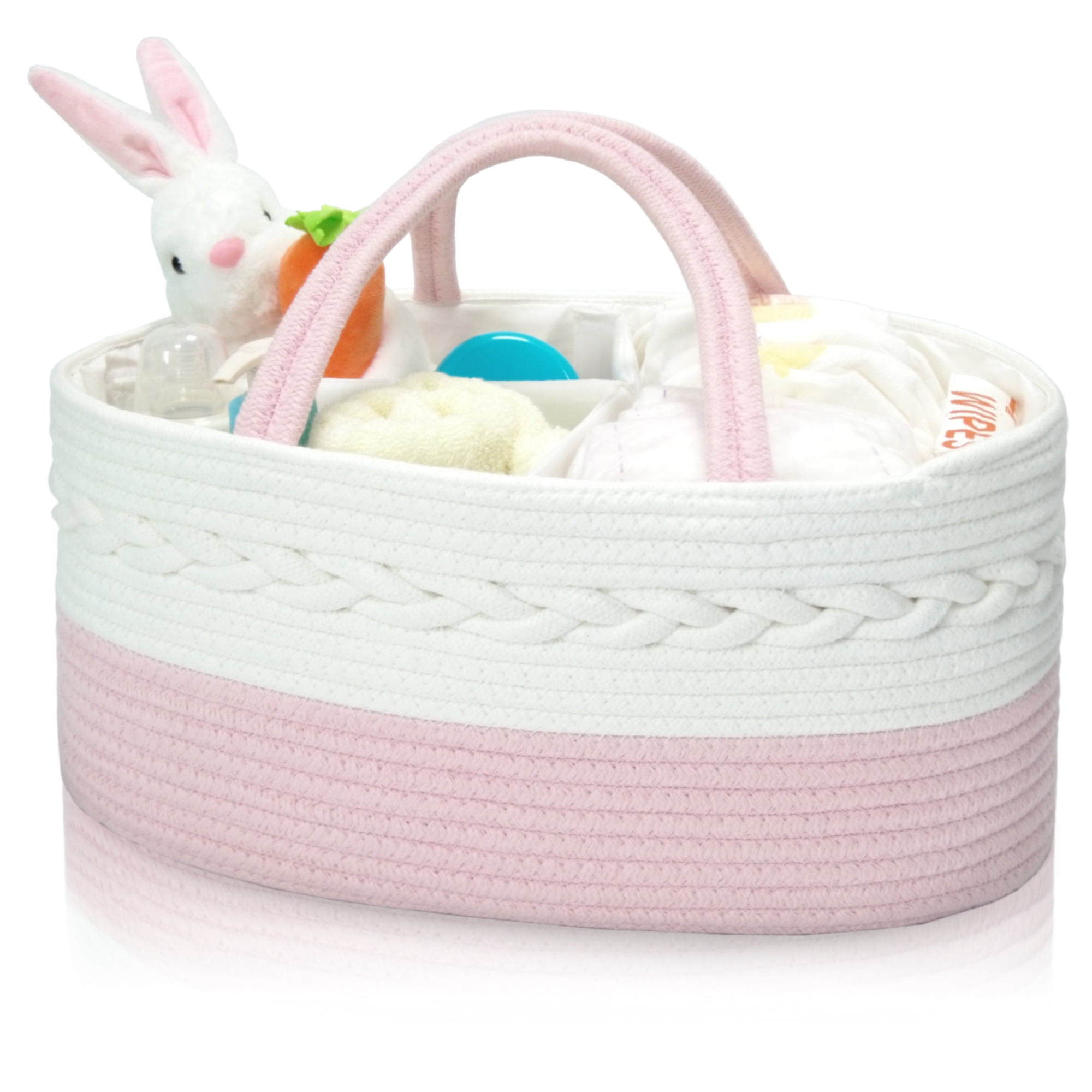 Caroeas Baby Diaper Caddy Organizer, XX-Large Cotton Rope Diaper Basket ...