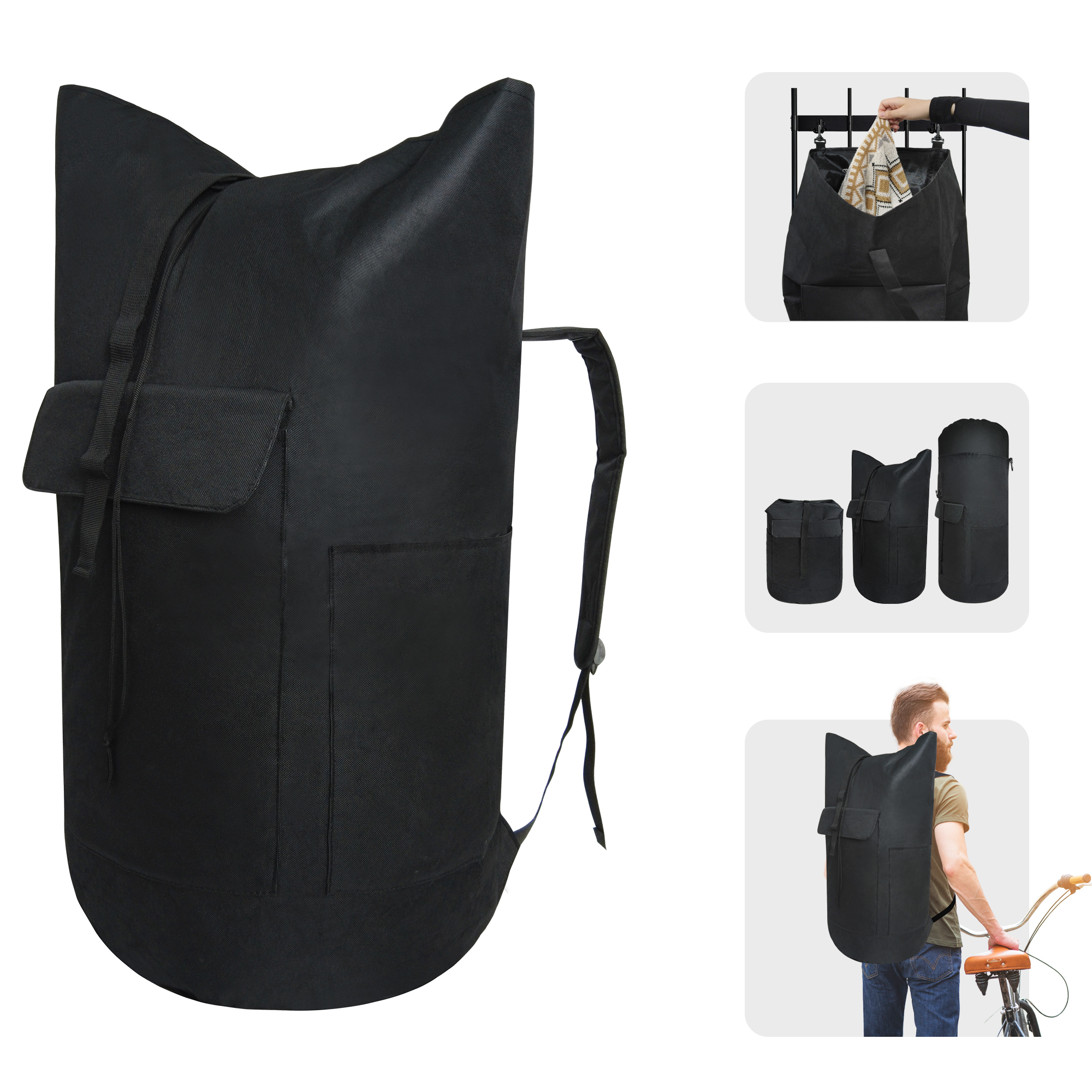 DALIX Large Travel Laundry Bag for Camp College Drawstring Bags 2 PACK ...
