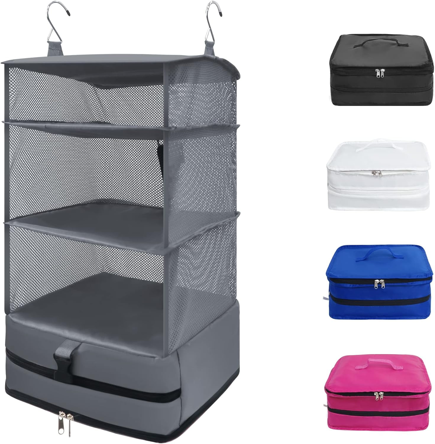 Caroeas X-Large Clothes Organizer, Portable Hanging Travel Shelves ...