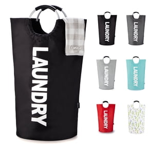 Behome 90L Laundry Basket, Laundry Bag with Padded Handles, Waterproof ...