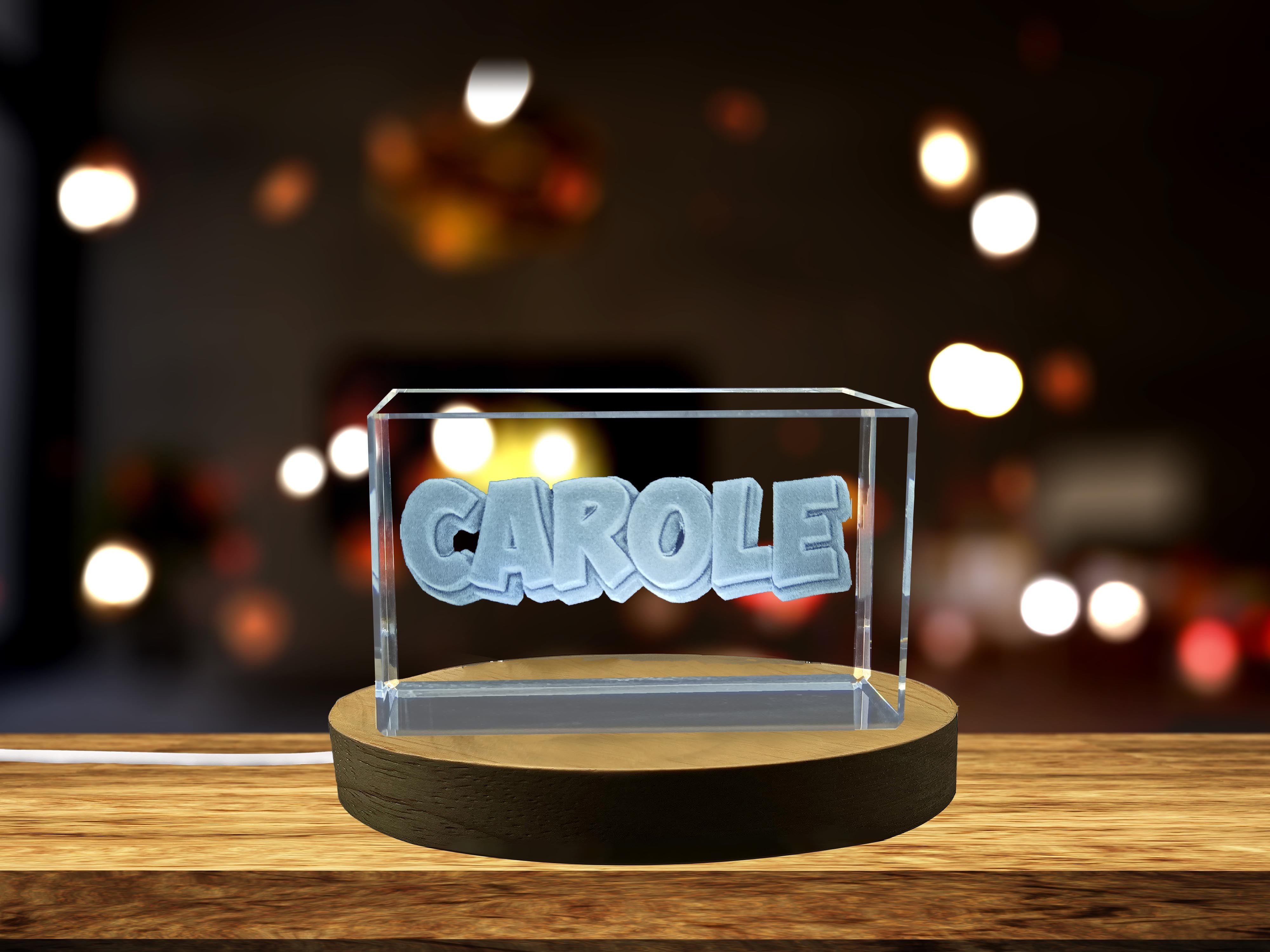 Carol | Names Art 3D Engraved Crystal - Walmart.com