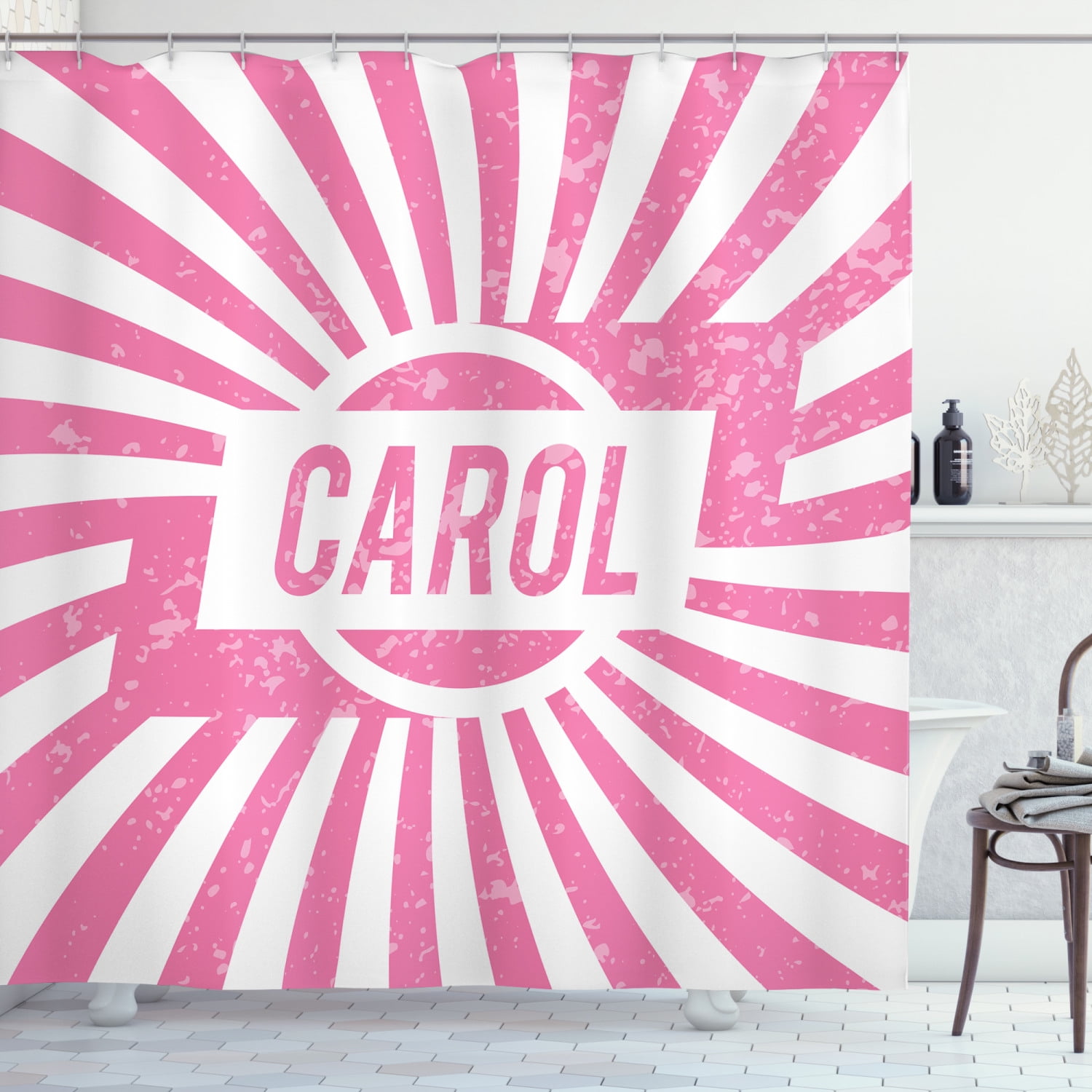 Carol Shower Curtain, Graphic Popular Name Design for Girls Pastel ...