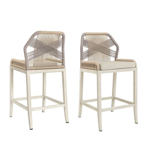 Carolayne Upgraded 26.5''H Outdoor Counter Height Chairs, Boho-Style ...