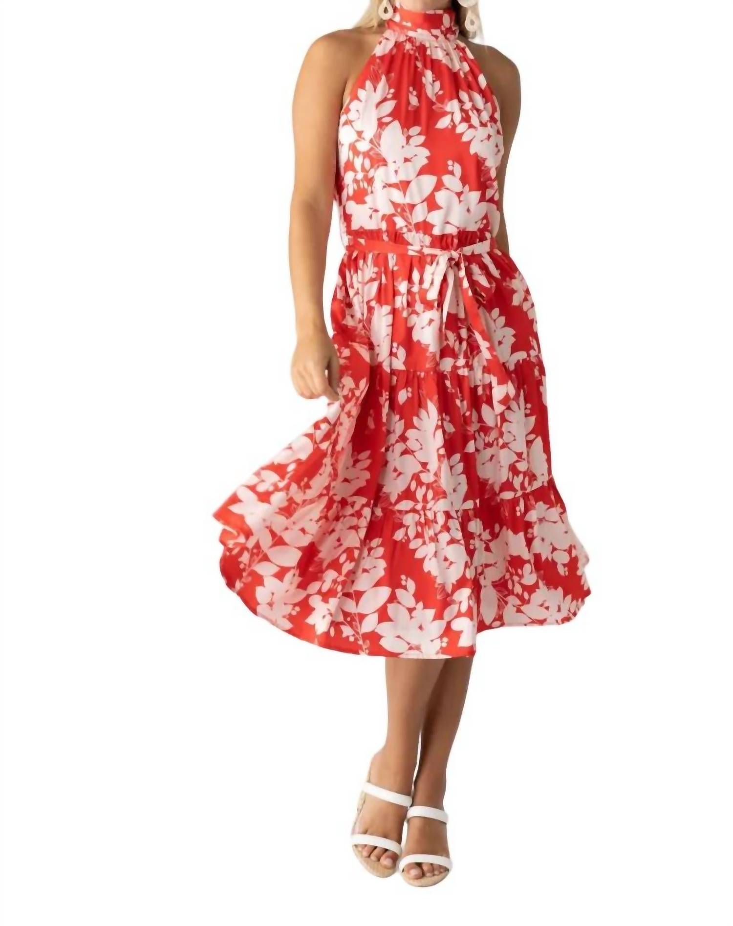 Carole Christian High Neck Floral Midi Dress - Walmart.com