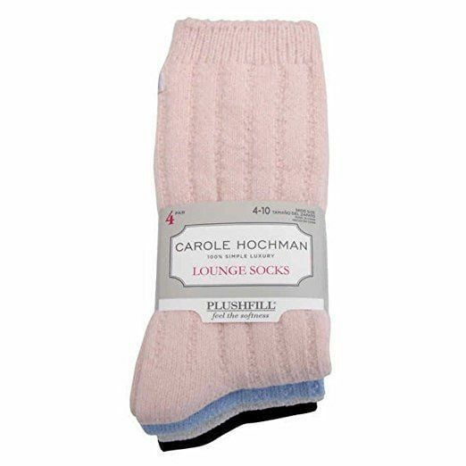 Carole Hochman Lounge Socks, 4 Pairs Size: 4-10 (Pink, Blue, Purple ...