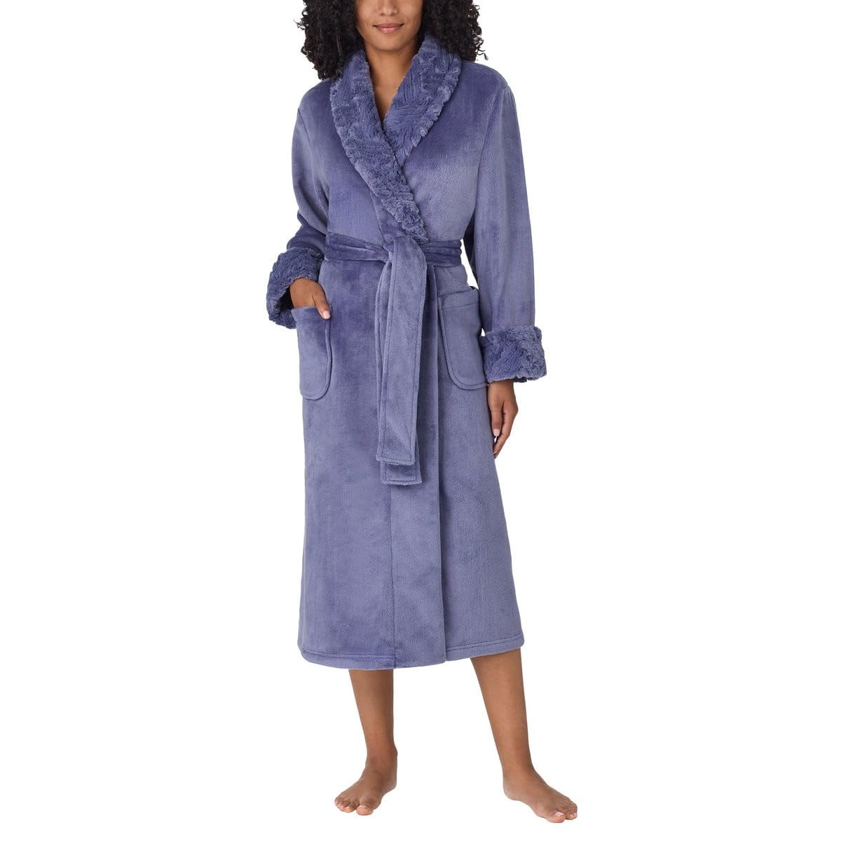 Carole Hochman Women's Shawl Collar Plush Robe (Blue,X-Large) - Walmart.com