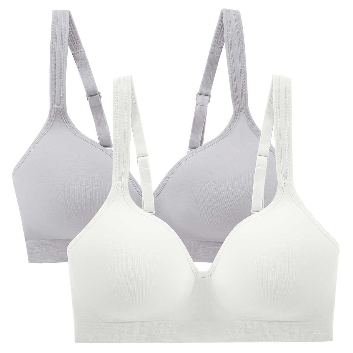 Carole Hochman Women's Wirefree Sealmless Comfort Bra, 2-Pack, White ...