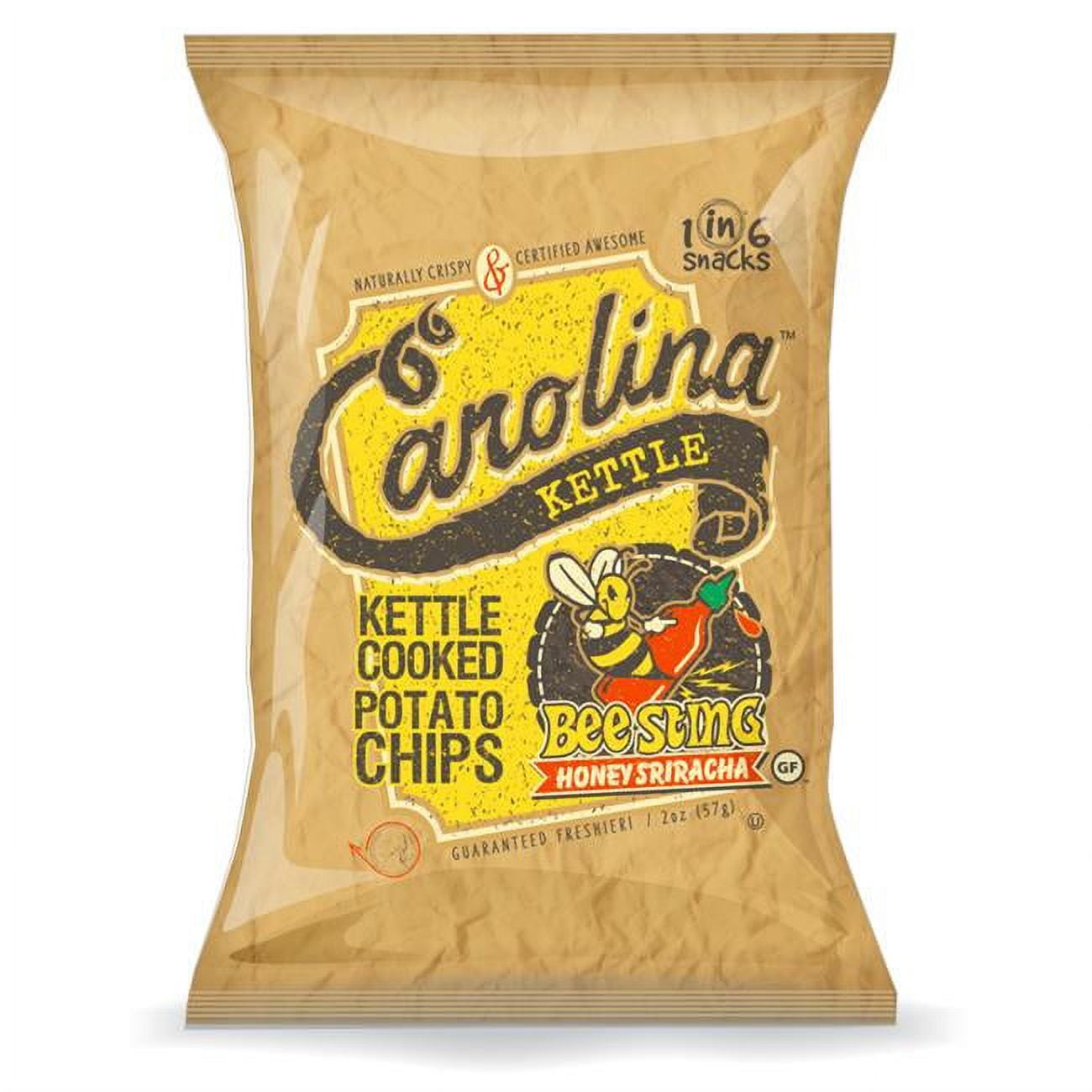 1 in 6 Snacks Carolina Honey Sriracha Kettle Cooked Potato Chips 2 oz ...