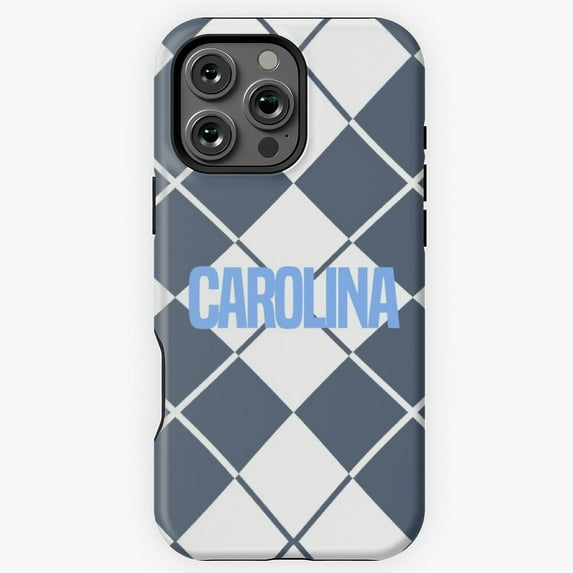 Carolina Argyle UNC Tar Heels Pattern Phone Case for iPhone 16 15 14 13 ...
