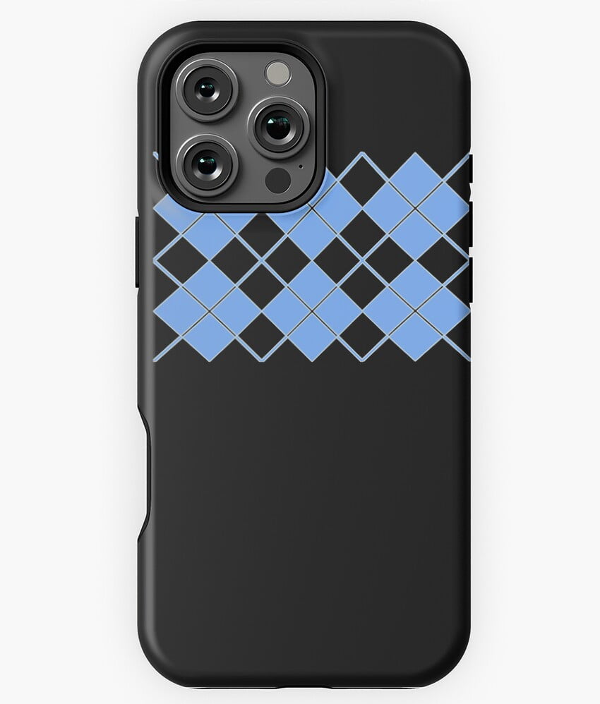 Carolina BlueBlack Argyle Pattern N7021 Phone Case for iPhone 17 16 15 ...