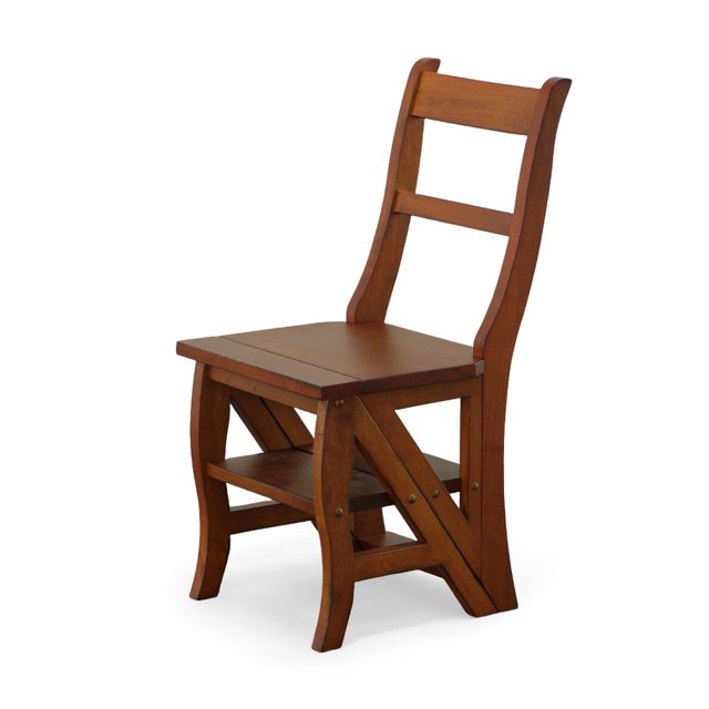 Carolina Classics Franklin Foldable Ladder Chair with Storage Shelf ...