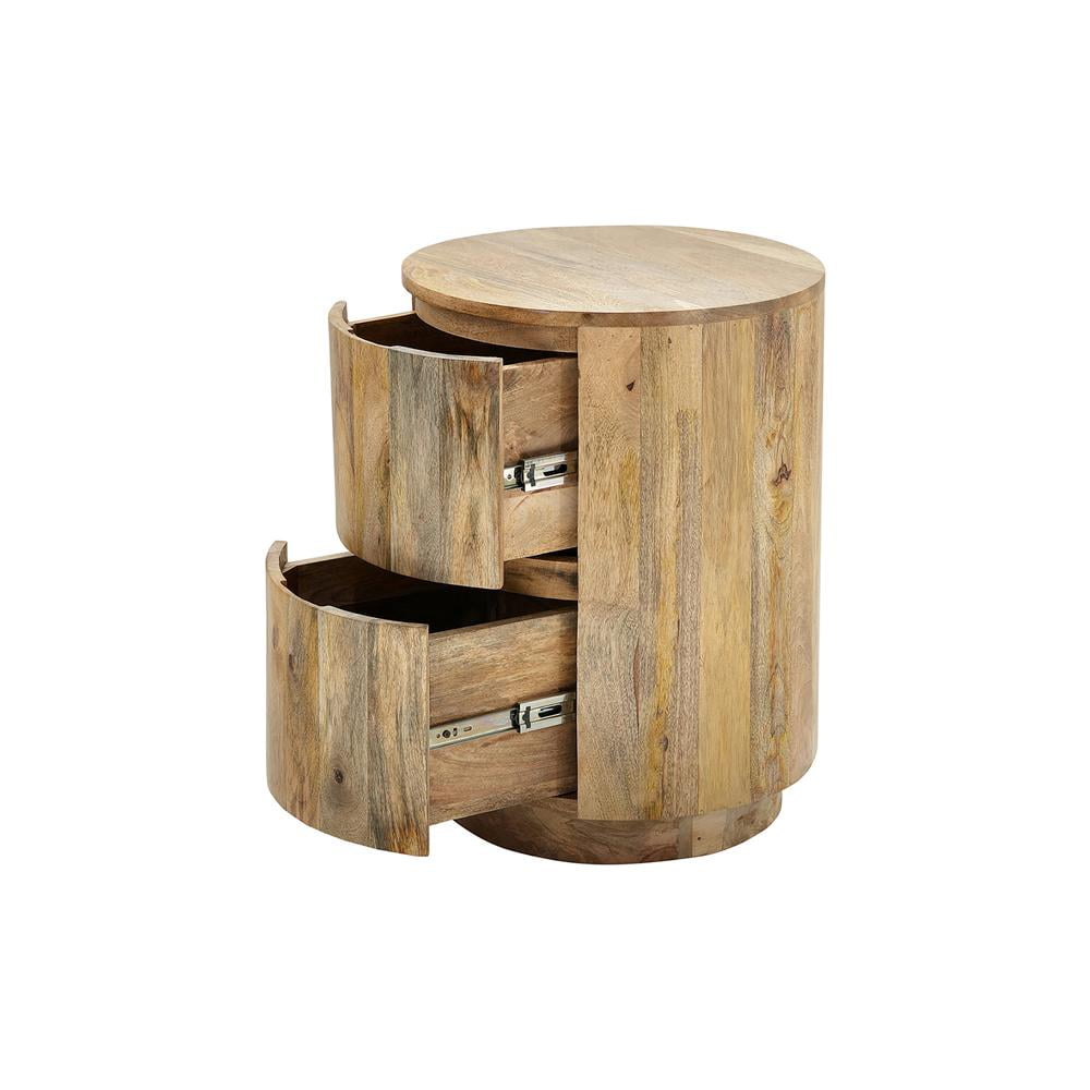 Kingston 2-Drawer 18" Round Nightstand - Natural - Walmart.com