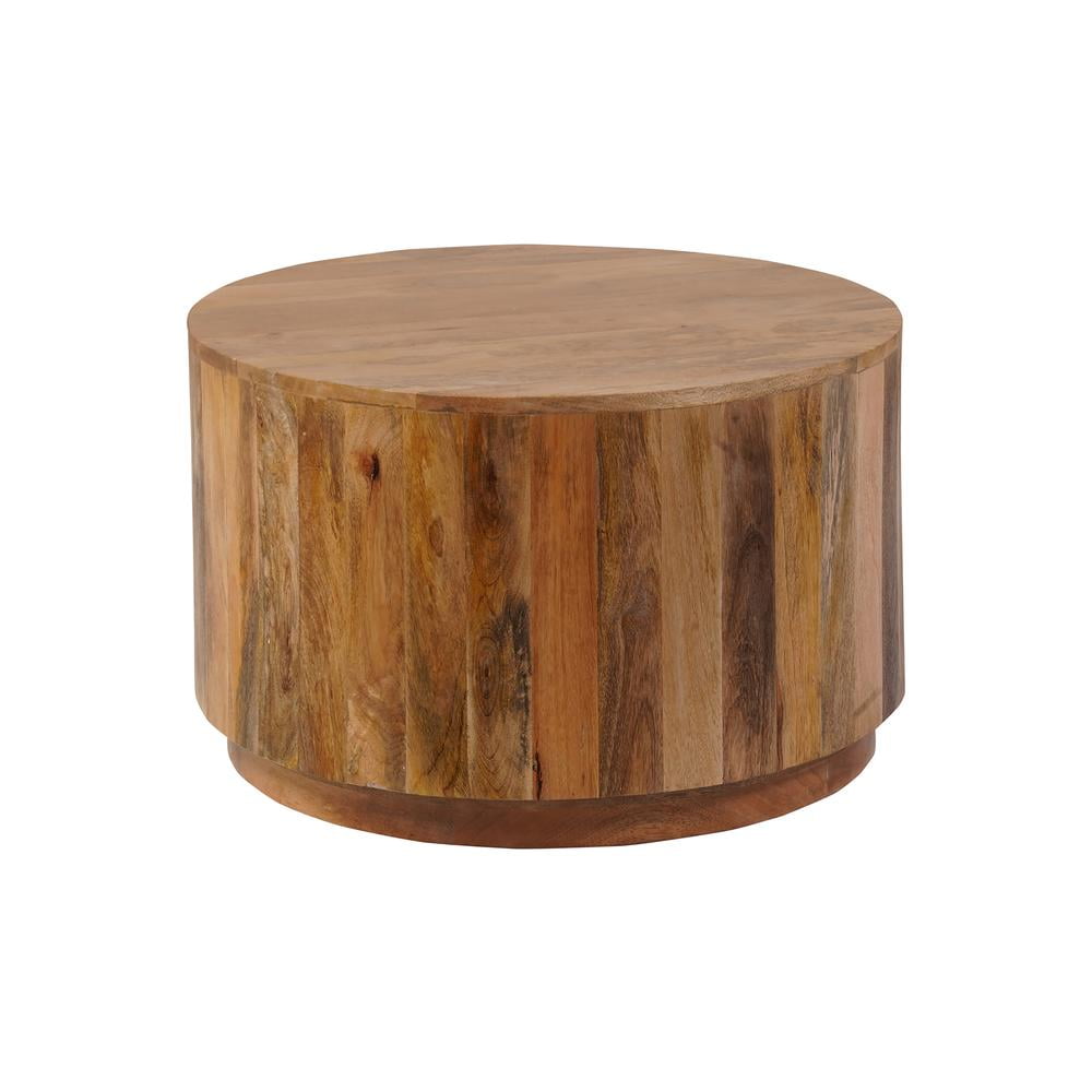 "Carolina Classics Natural Krissa 30"" Round Mango Wood Coffee Table in ...