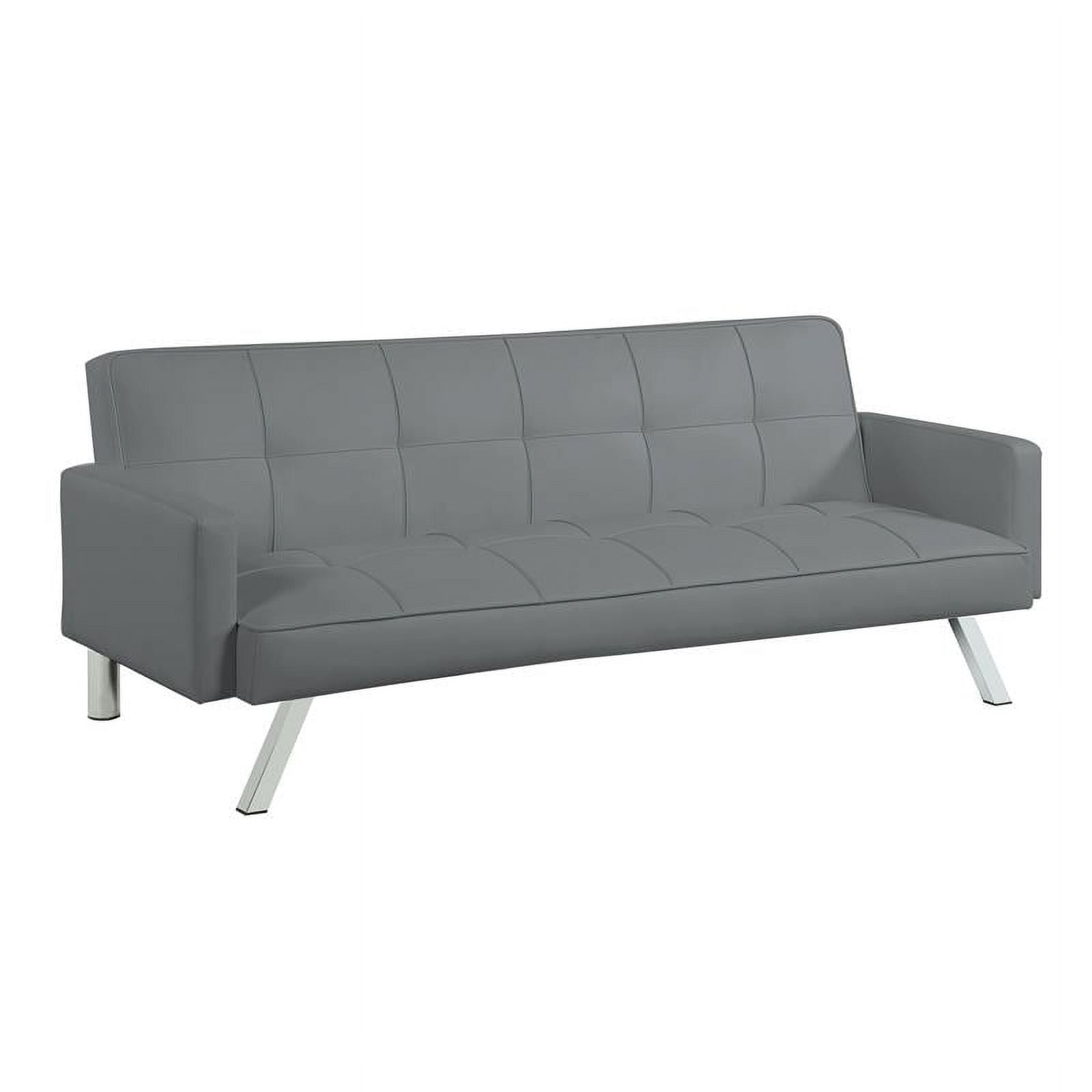 Carolina Classics Nario Convertible Leatherette Sleeper Sofa in Gray ...