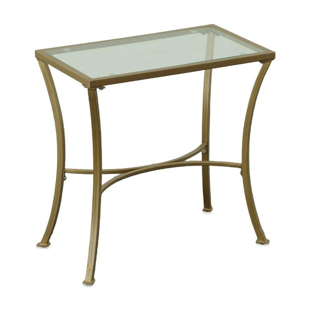 Carolina Classics Palin Glass Top Accent Table in Antique Gold ...