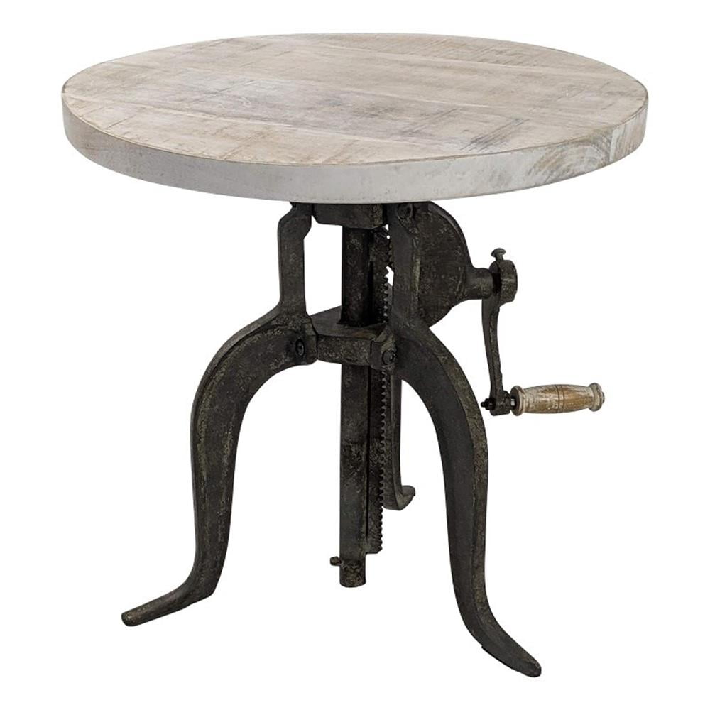 Carolina Classics Regan Adjustable Crank Accent Table in Driftwood/Aged ...