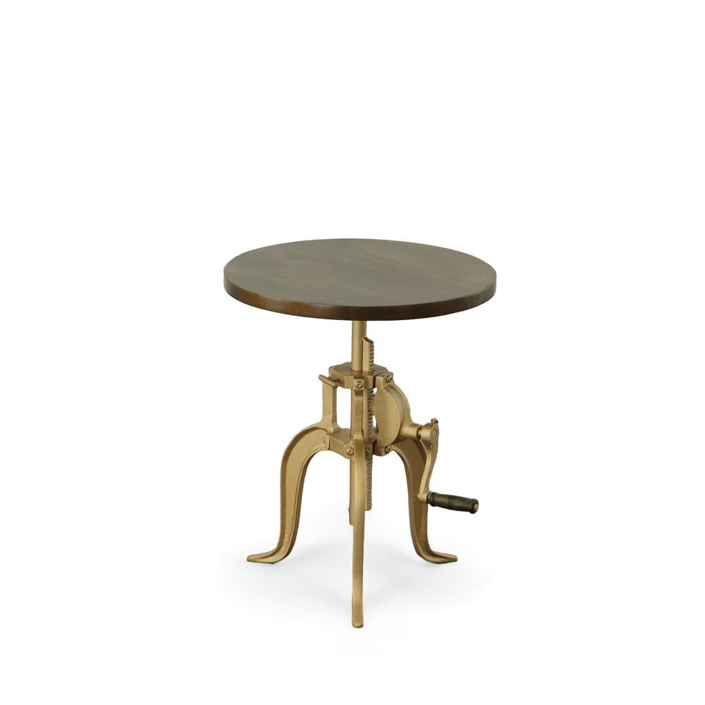 Carolina Classics Regan Adjustable Crank Wood Accent Table in Elm and ...