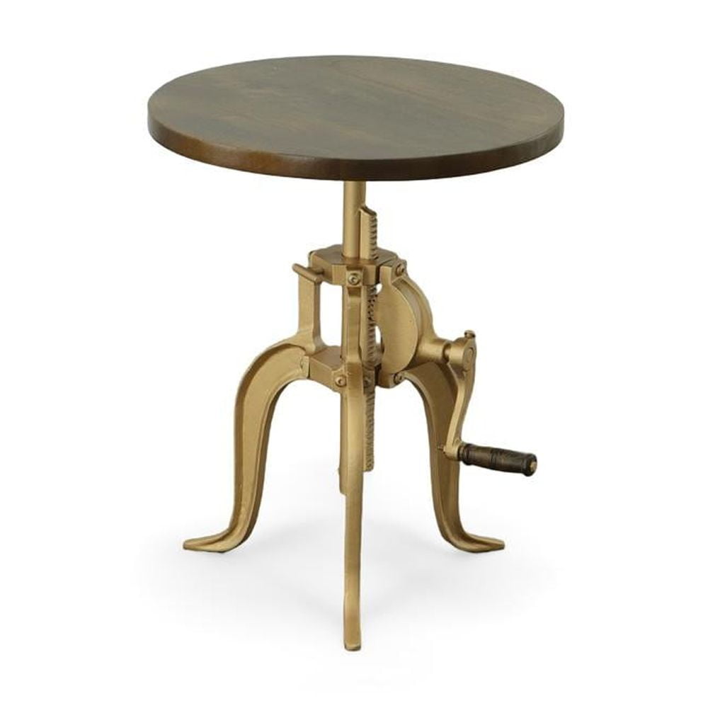 Carolina Classics Regan Adjustable Crank Wood Accent Table in Elm and ...