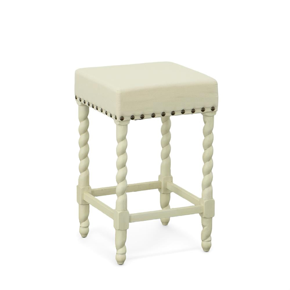Carolina Classics Remick 24" Counter Stool Vintage White Linen ...