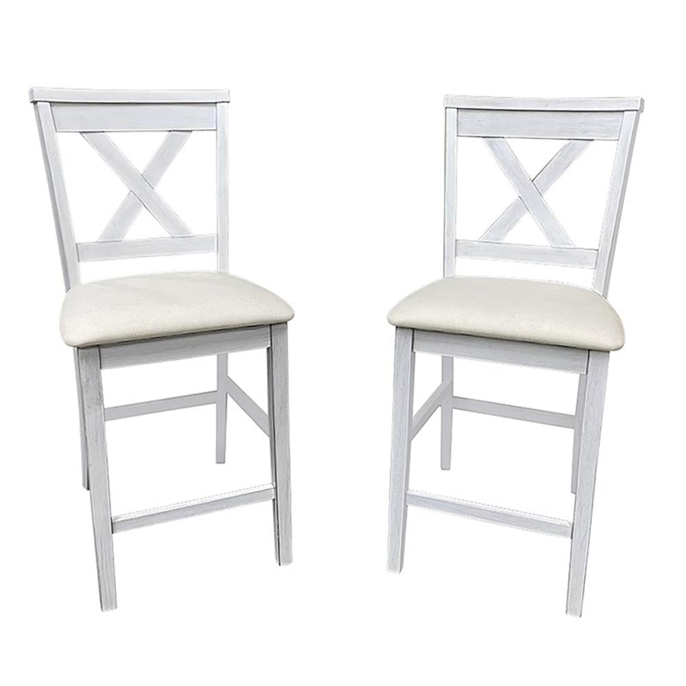 Carolina Classics Set of 2 Taylor X-Back Counter Stools in Antique ...