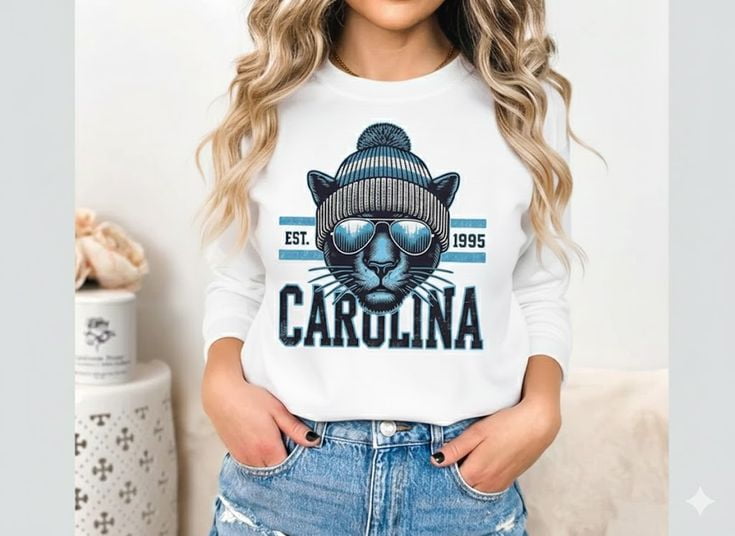 Carolina Cool Panther Sweatshirt, Panthers Football , Retro 90s Game ...