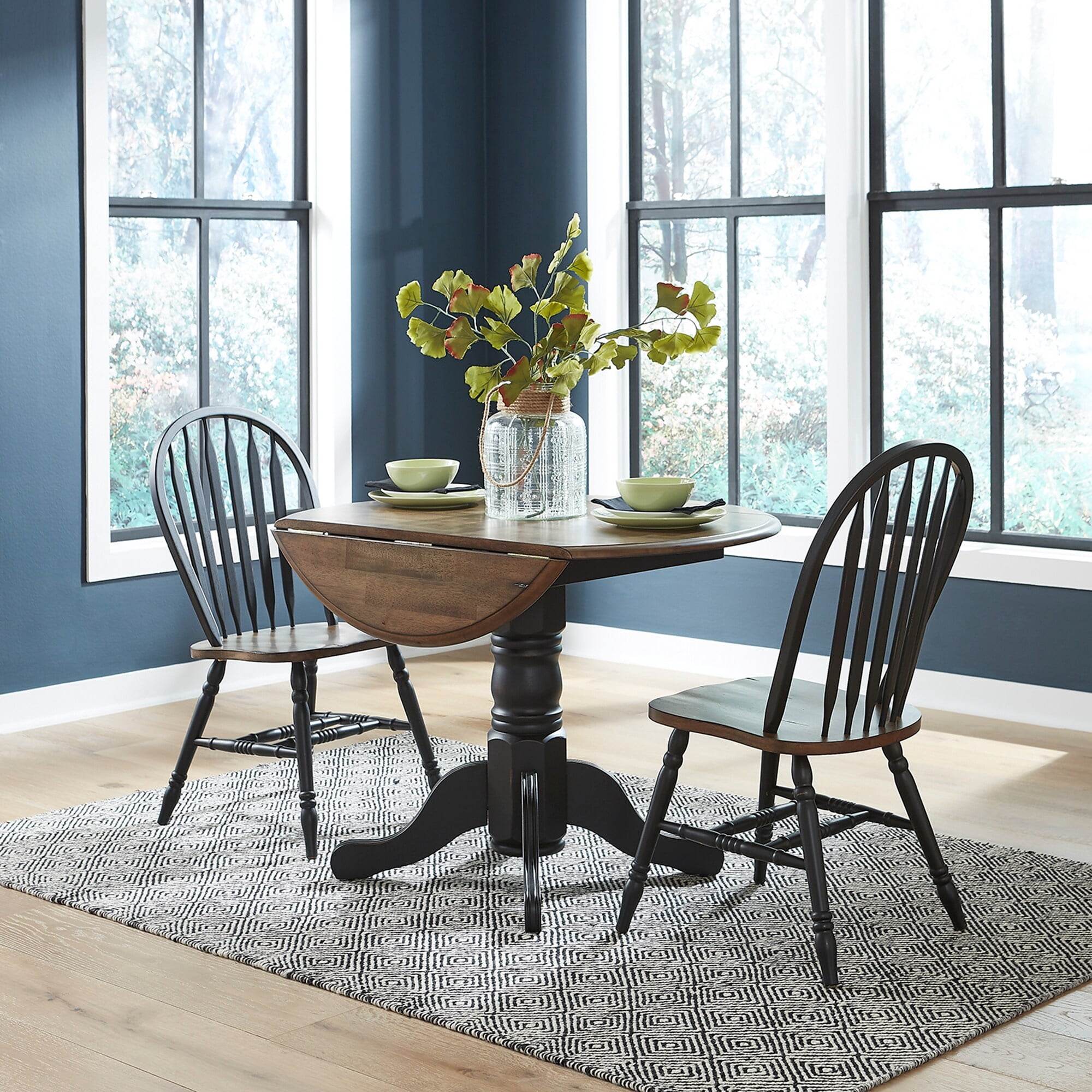 Carolina Crossing 3 Piece Drop Leaf Set in Black - Walmart.com