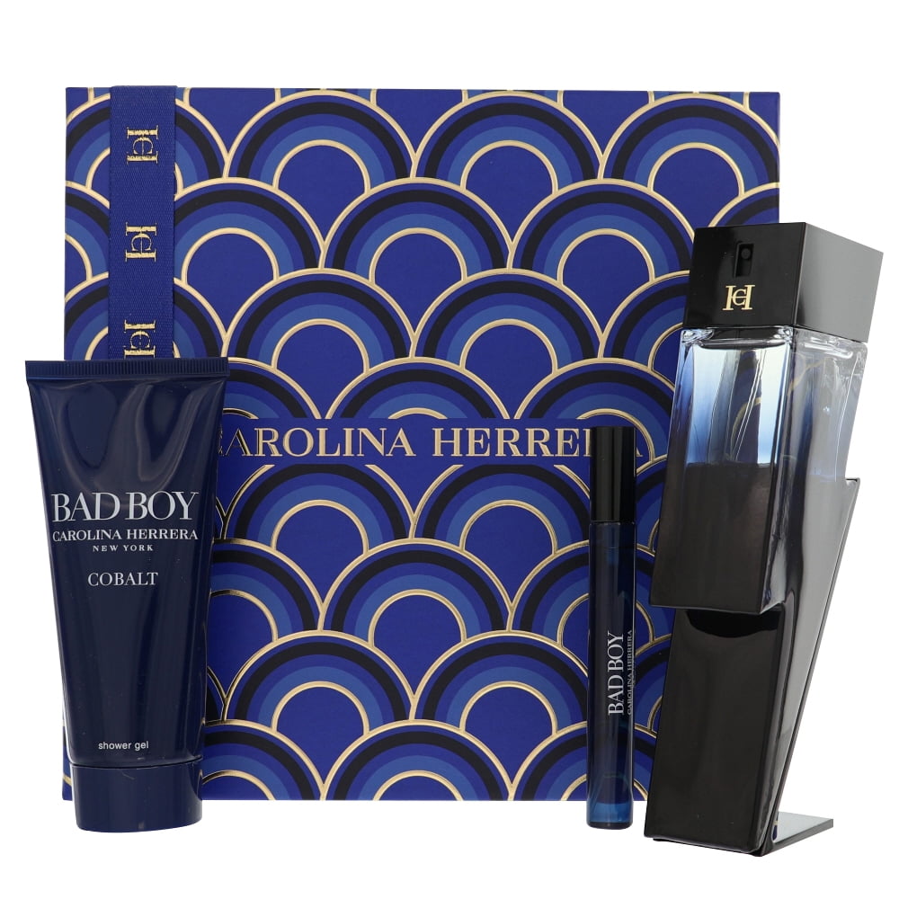 Carolina Herrera Bad Boy Cobalt Gift Set, Eau de Parfum 3.4 Oz, Mini ...