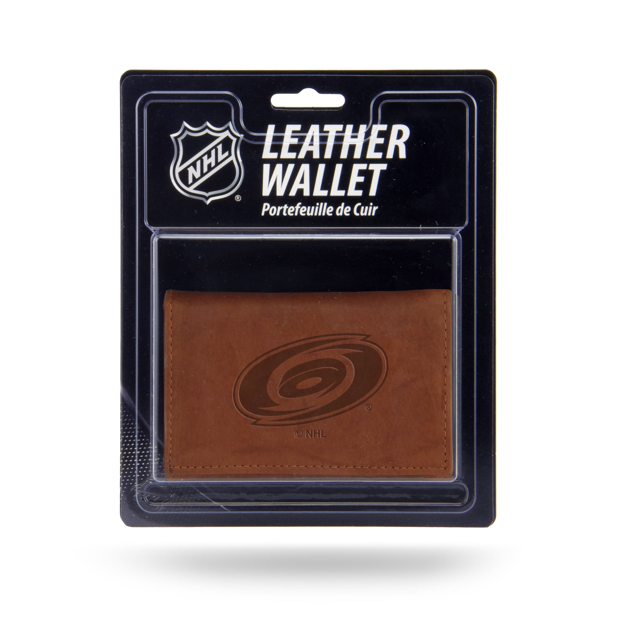 Carolina Hockey Hurricanes Embossed Brown Leather Trifold Wallet ...