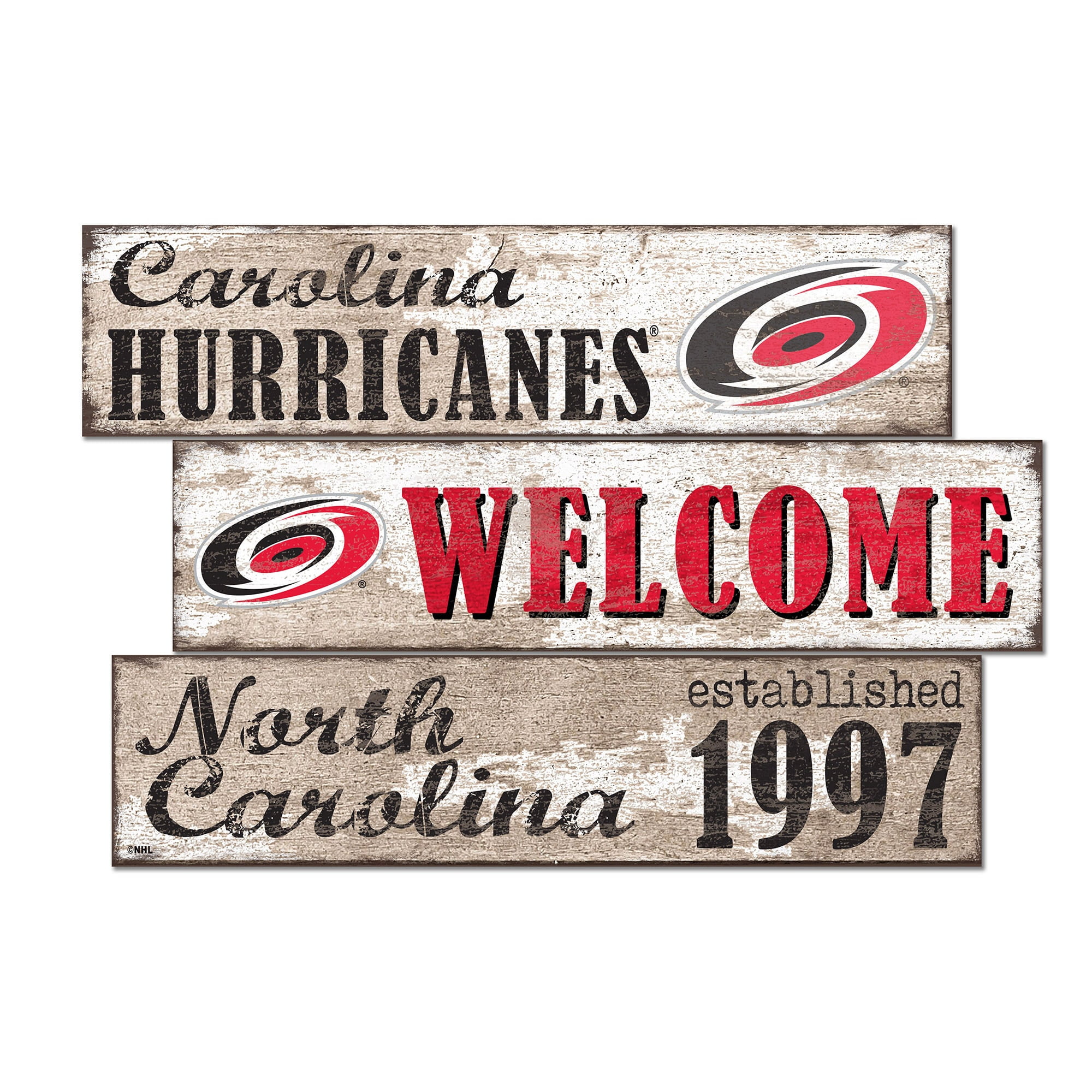 Carolina Hurricanes 24" 3-Plank Welcome Sign - Walmart.com