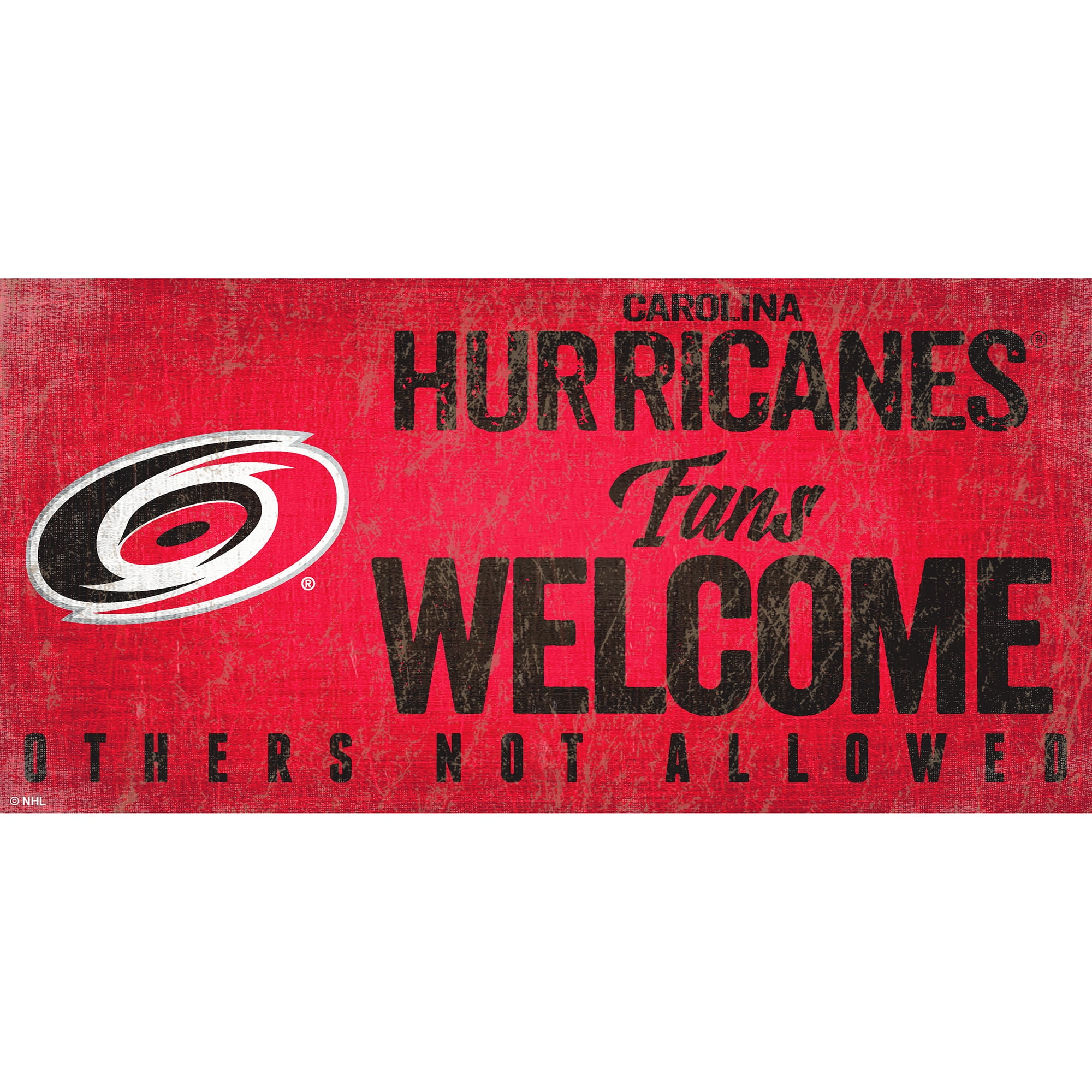 Carolina Hurricanes 6" x 12" Fans Welcome Sign - Walmart.com