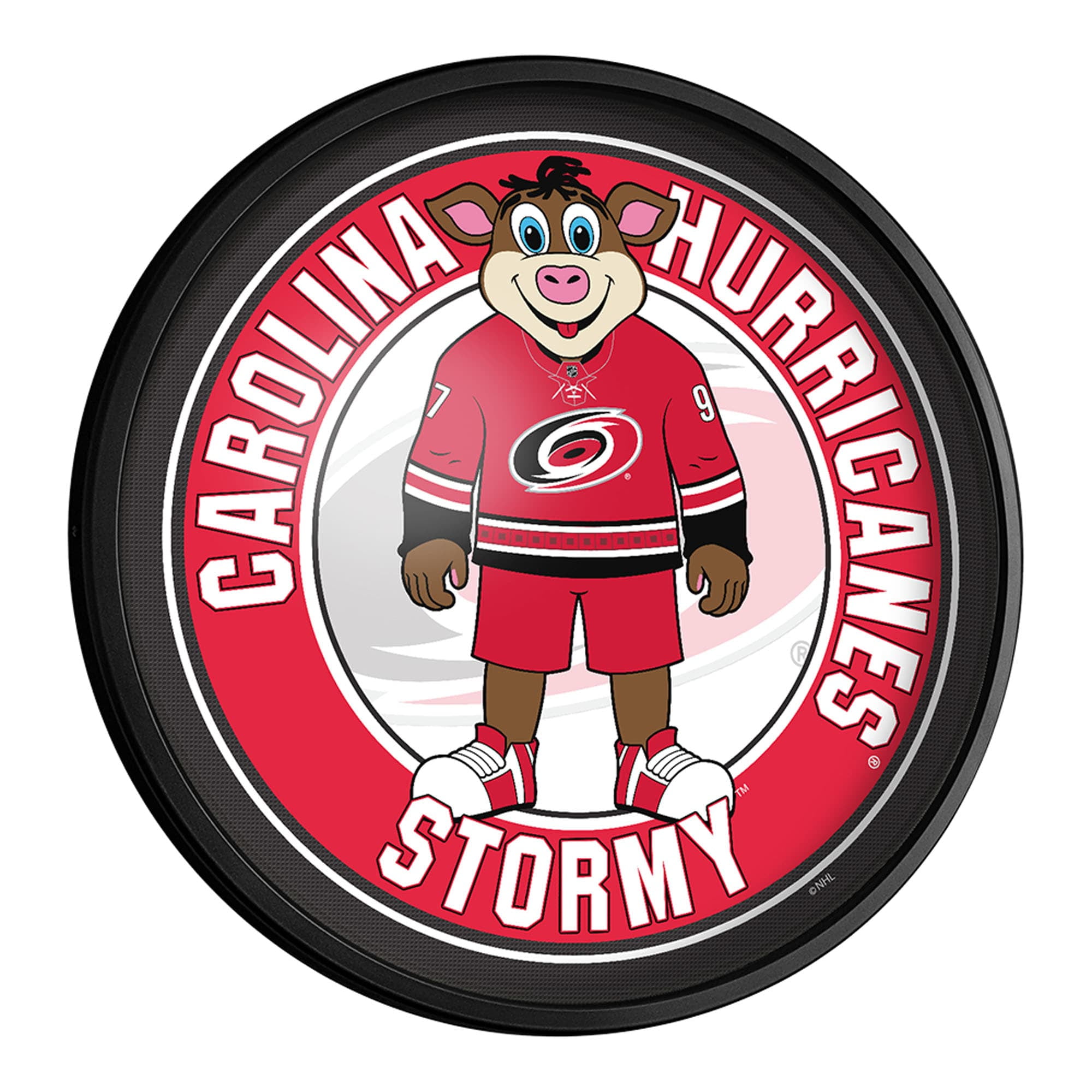 Carolina Hurricanes Mascot 18'' Round Slimline Illuminated Wall Sign
