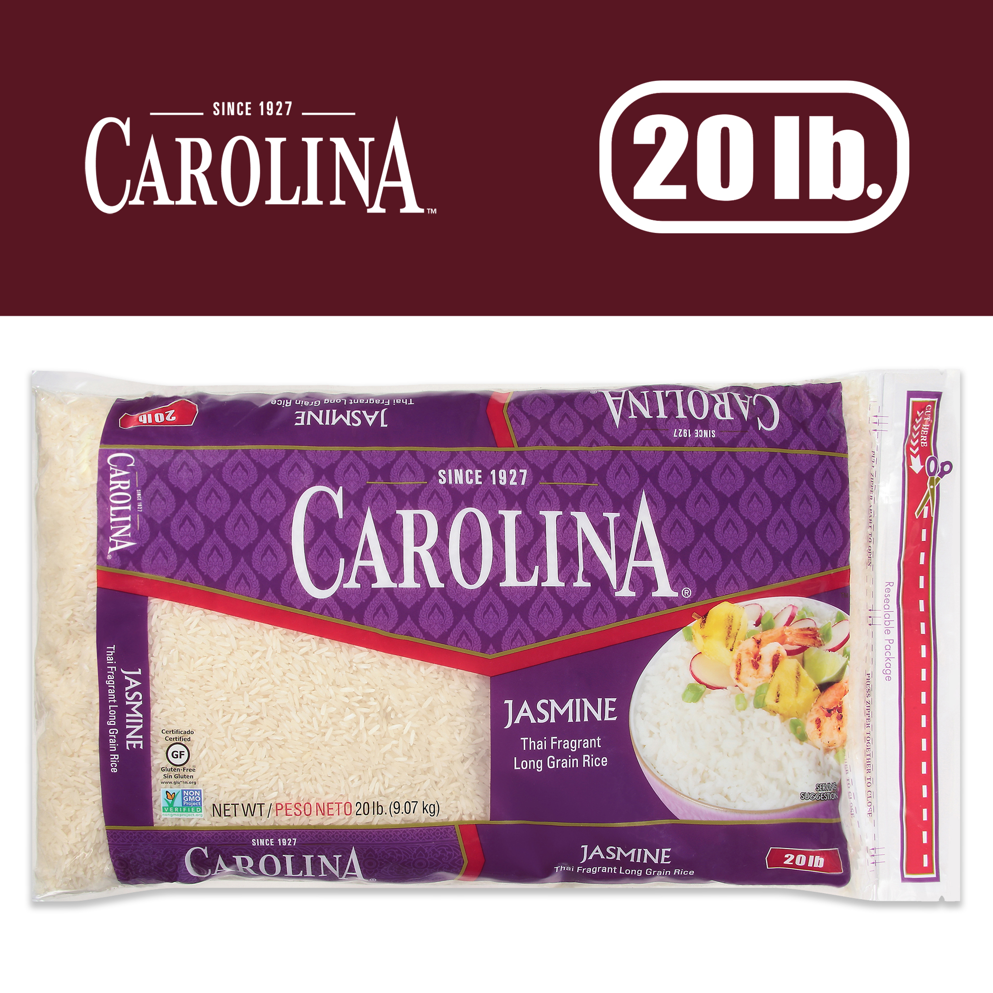 Carolina Gold Enriched Extra Long Grain Parboiled Rice, 20 lb Bag ...