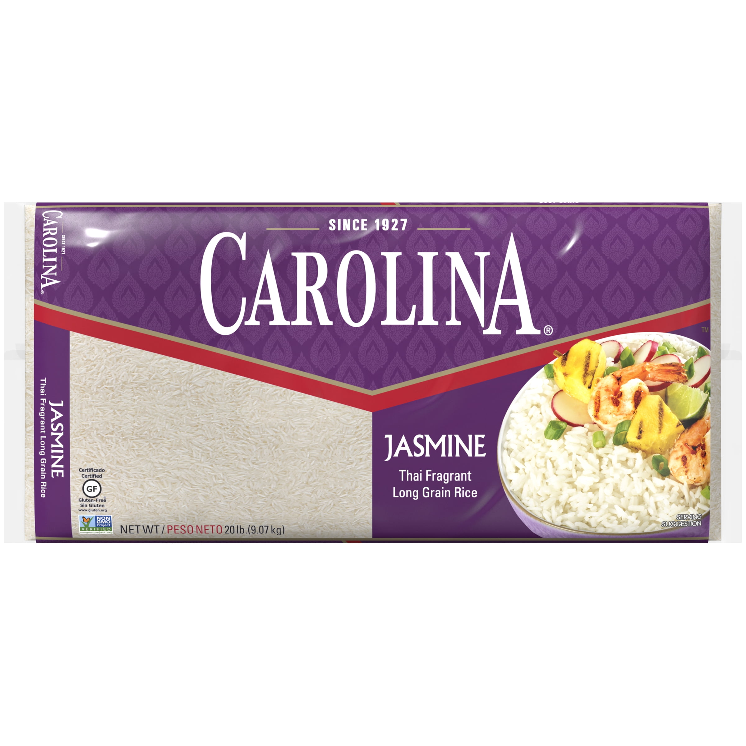 Carolina Jasmine, Thai Fragrant Long Grain, Gluten Free Rice, 20 lb Bag ...