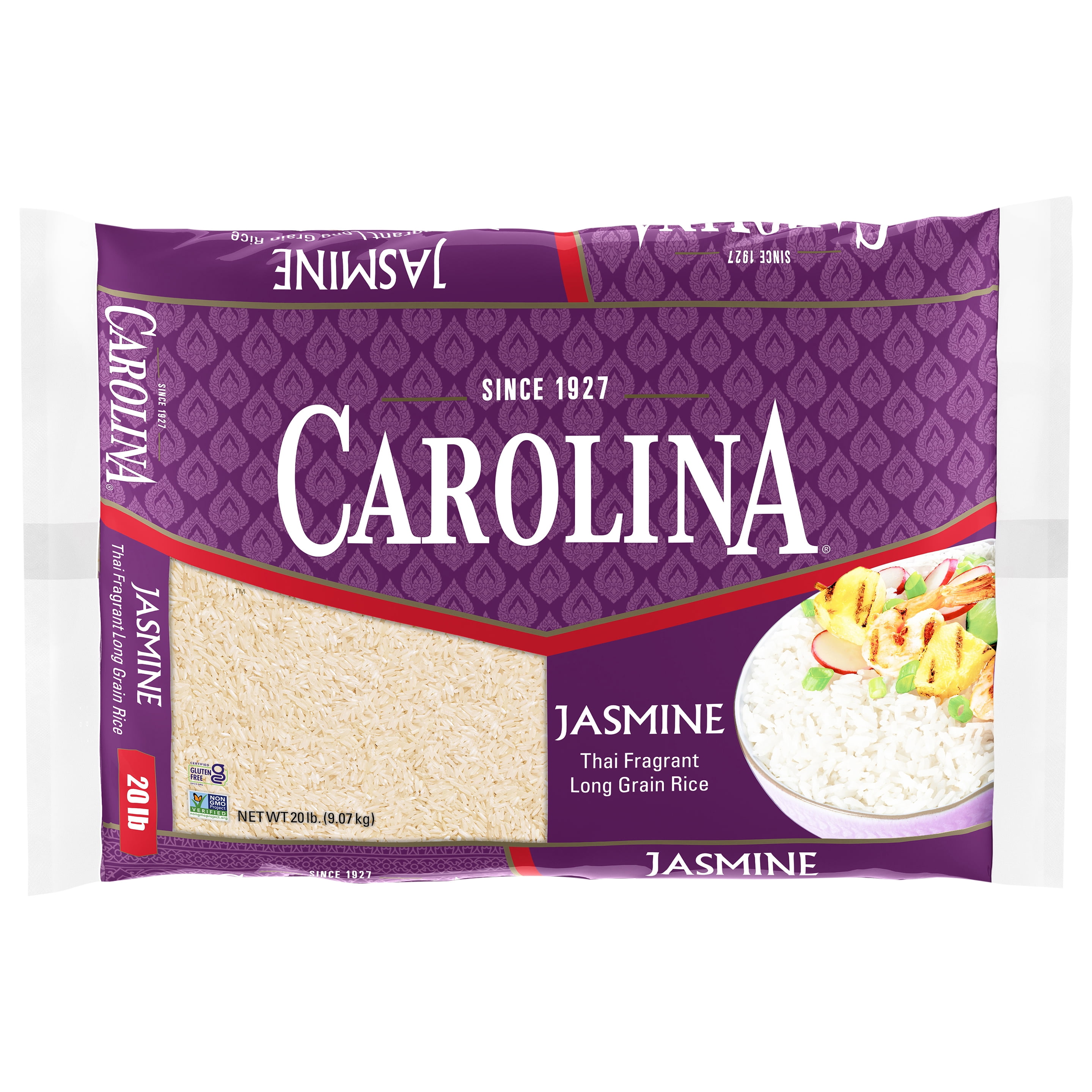 Carolina Jasmine, Thai Fragrant Long Grain, Gluten Free Rice, 20 lb Bag ...