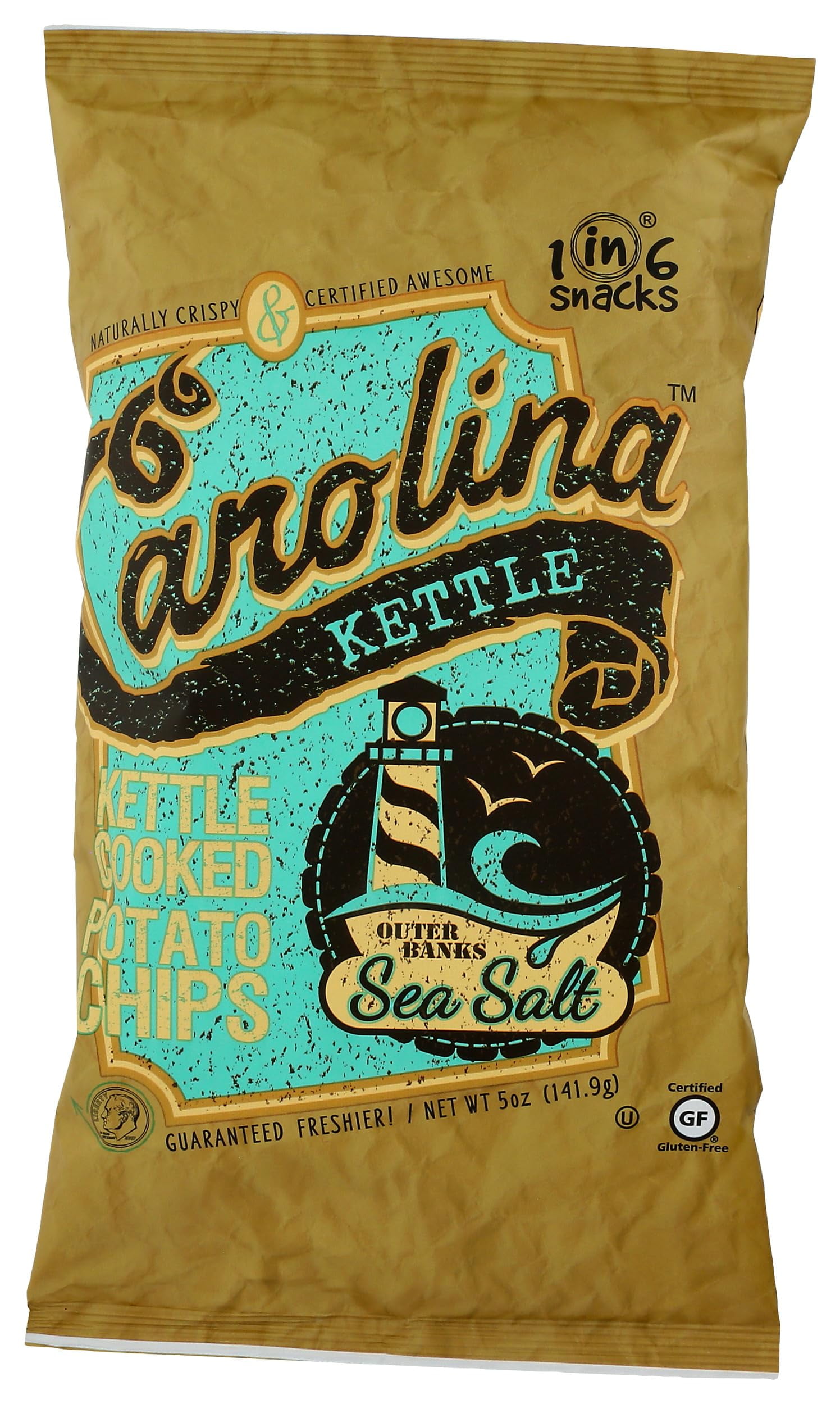 Carolina Kettle Kettle Cooked ZS23 Potato Chips, Outer Banks Sea Salt ...