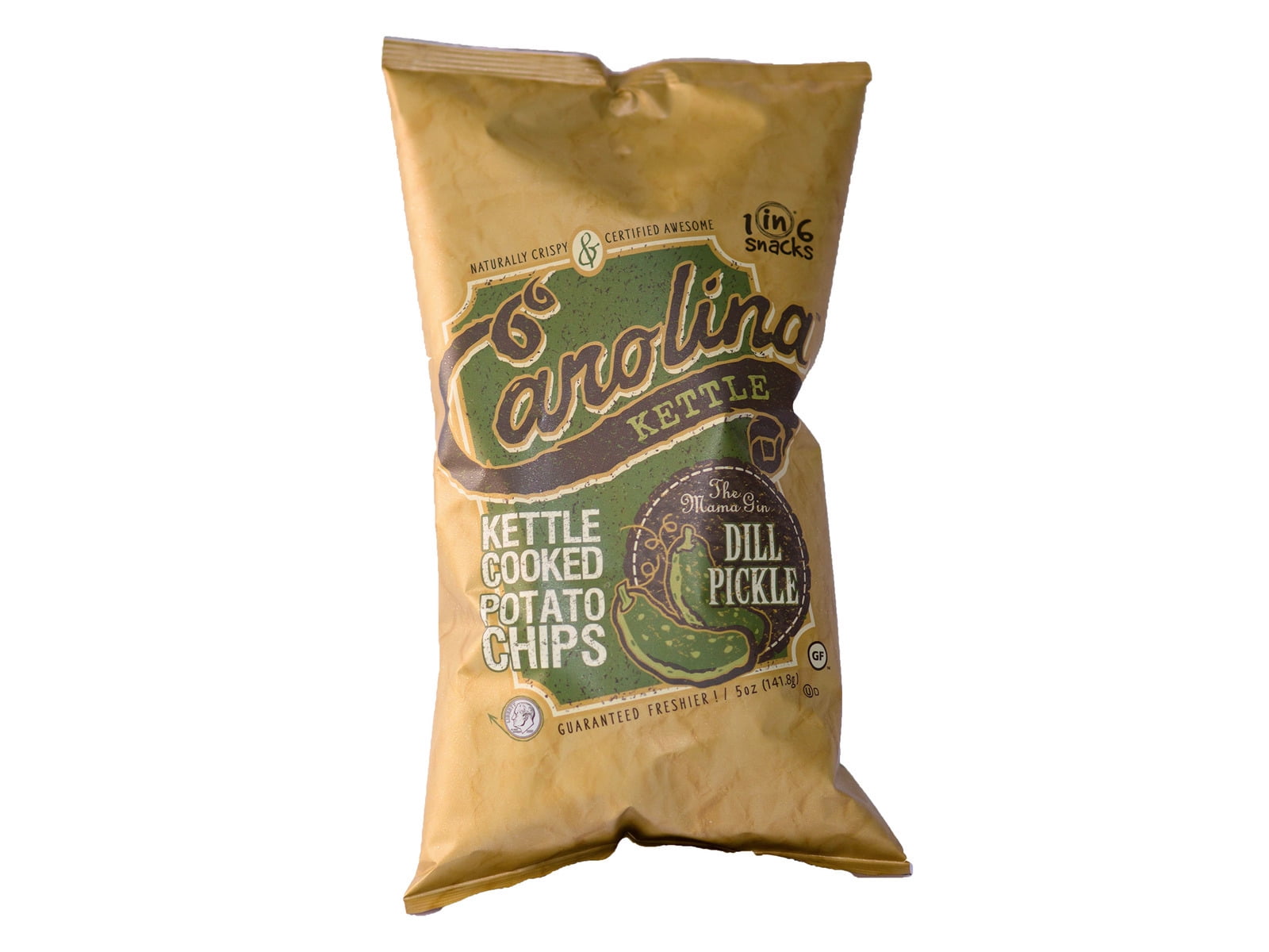 Carolina Kettle Naturally Crispy Dill Pickle Kettle Cooked Potato Chips ...