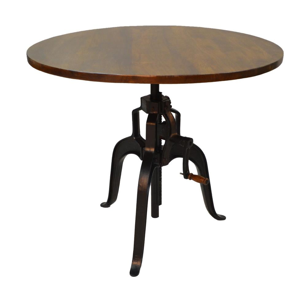 Carolina Living Bentley Adjustable Crank Table - Chestnut Top - Black ...