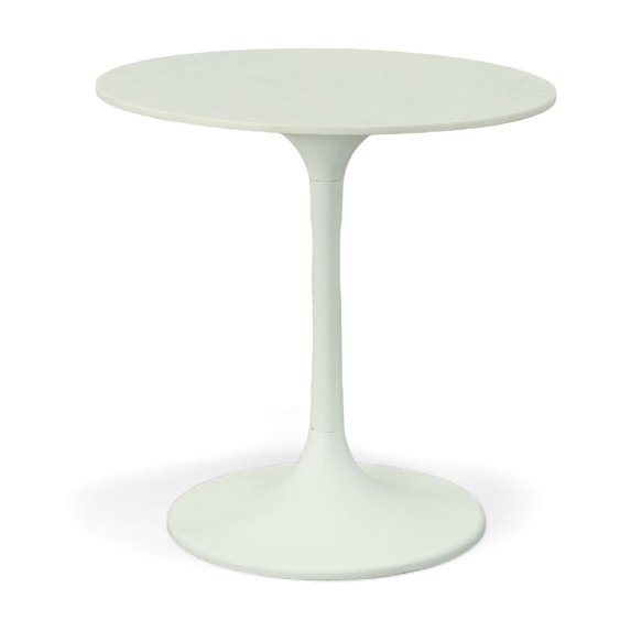 Carolina Living Enzo 30" Round Marble Top Dining Table White White ...