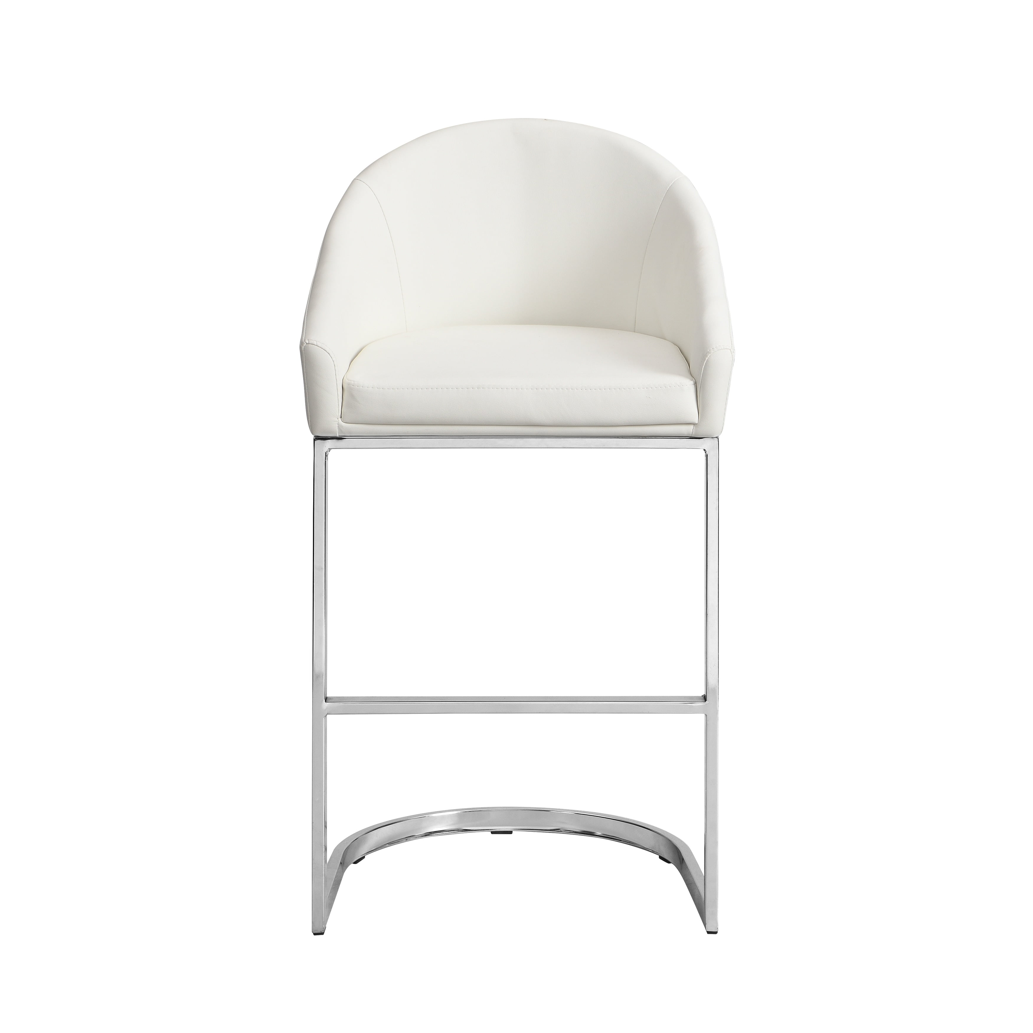 Carolina Living Siena 26 Inch Upholstered Counter Stool White/Chrome ...
