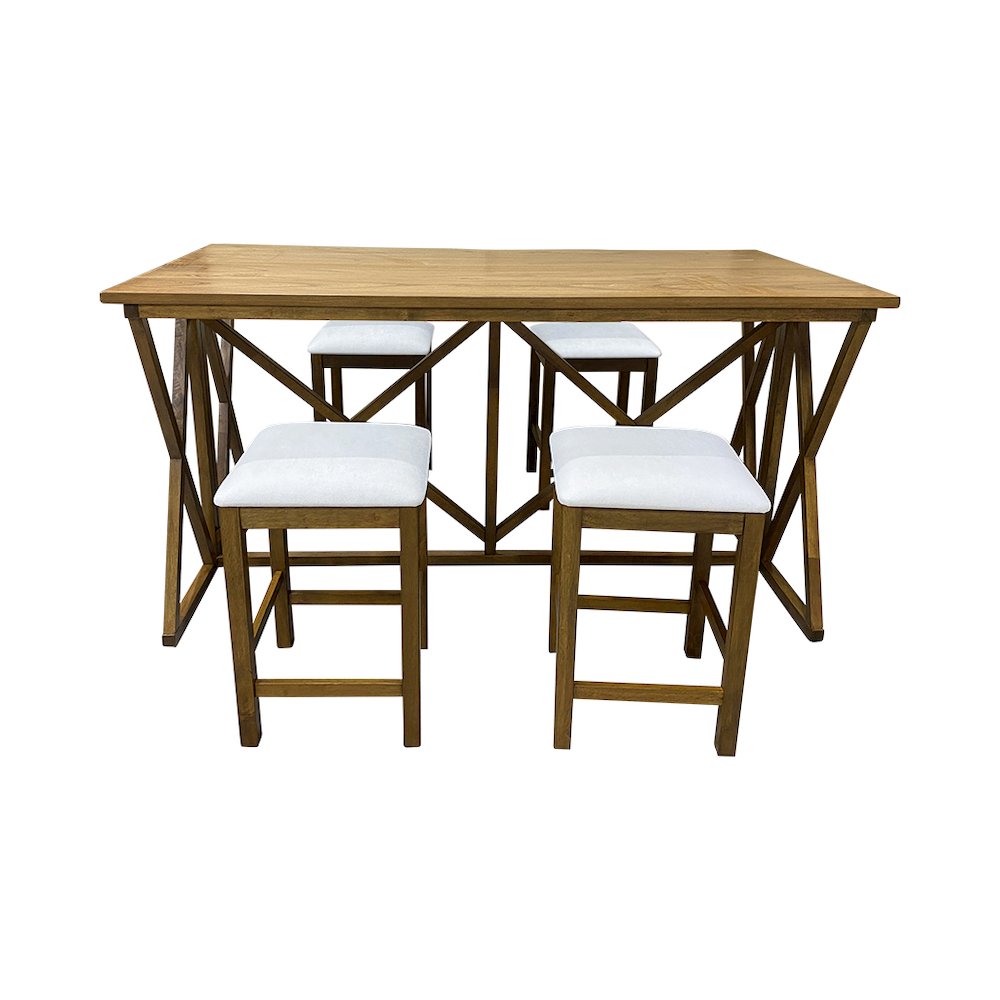 Carolina Living Taylor Flip Top Bar Table with 4 Backless Counter ...