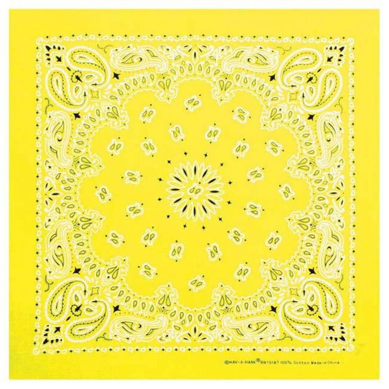 Carolina Manuf Neon Paisley Bandana - Vibrant Yellow Bandana for ...