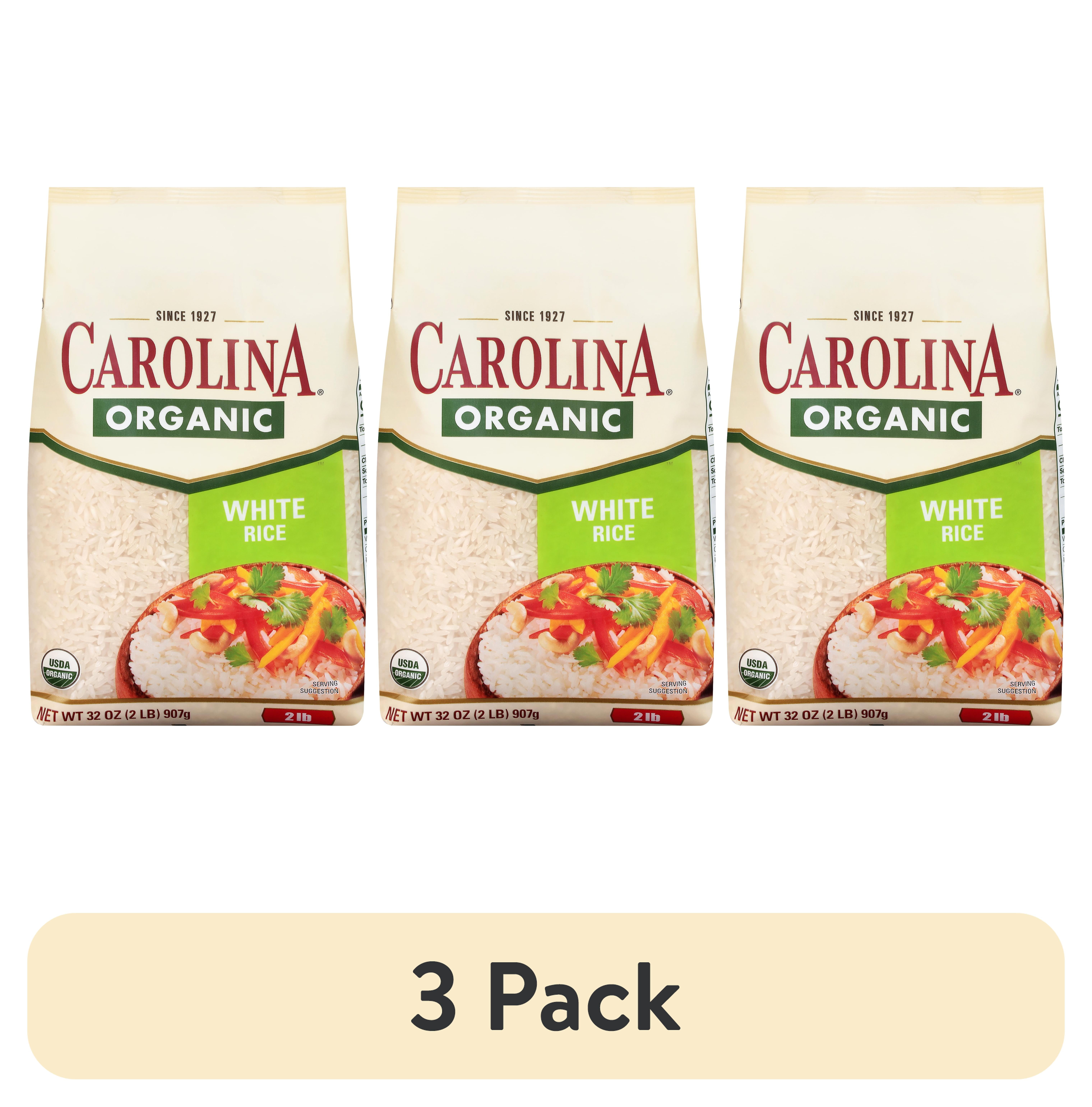 (3 pack) Carolina Organic White Rice, Long Grain, Gluten-Free, Non-GMO ...