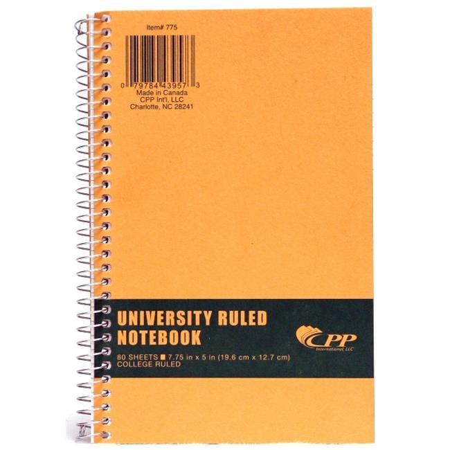 Carolina Pad 775 7.75" X 5" College Ruled Wirebound Notebook With Kraft ...