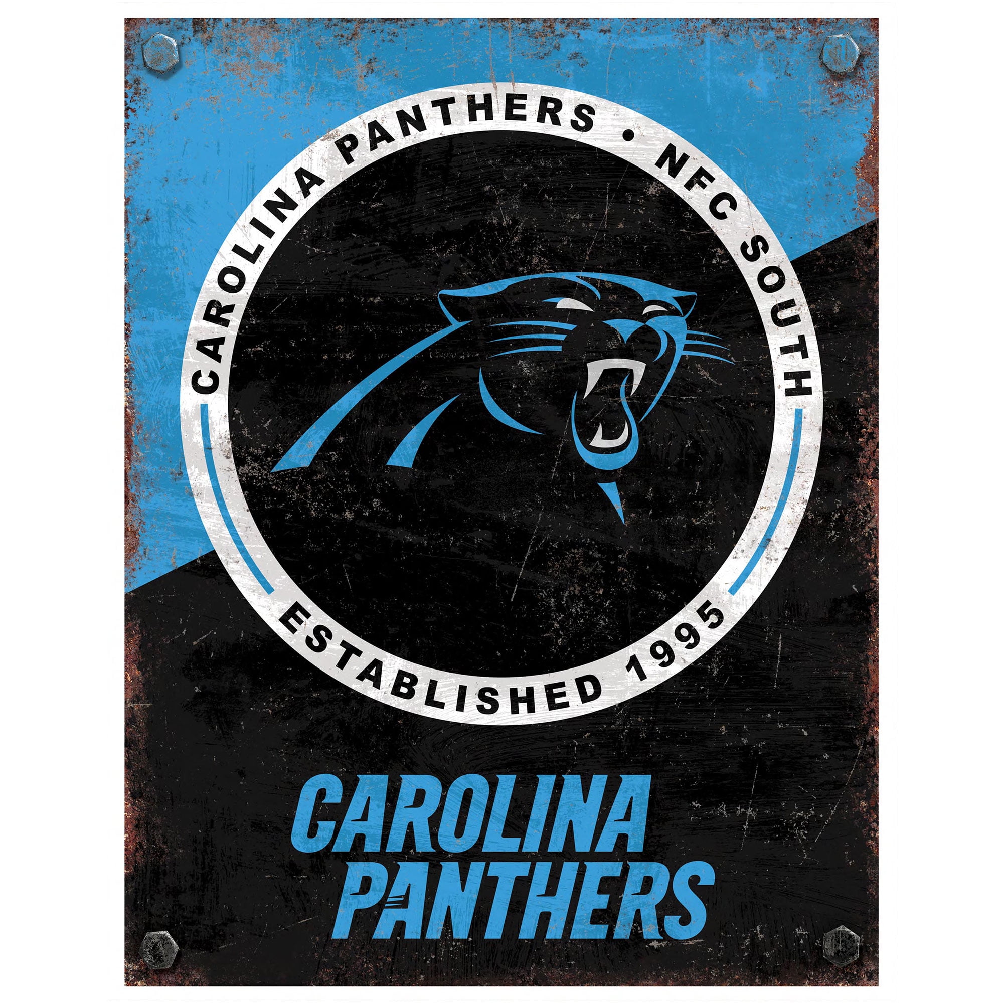 Carolina Panthers 13" x 20" Two-Tone Established Date Metal Sign ...